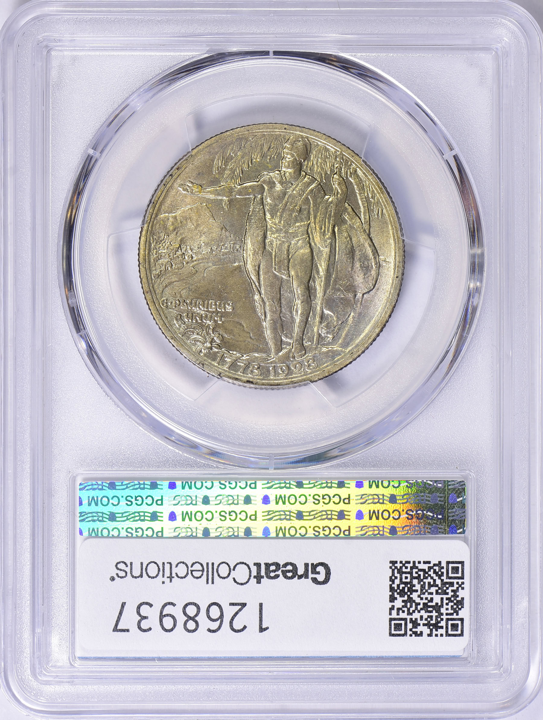 1928 Hawaiian Sesquicentennial Half Dollar PCGS MS-66+ (CAC Green) (Toned) (Item 1268937 ...
