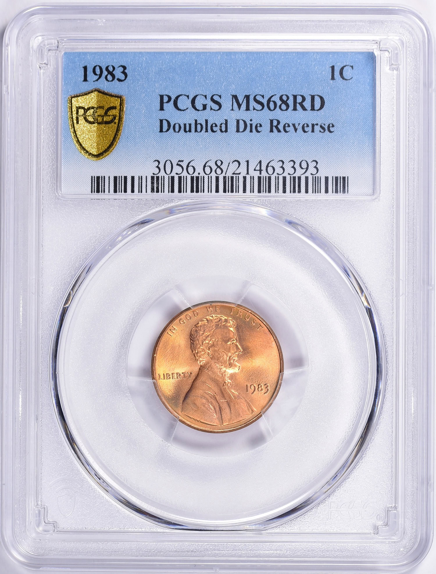 1983 Lincoln Cent Doubled Die Reverse PCGS MS-68 RD (Toned) (Red Copper ...