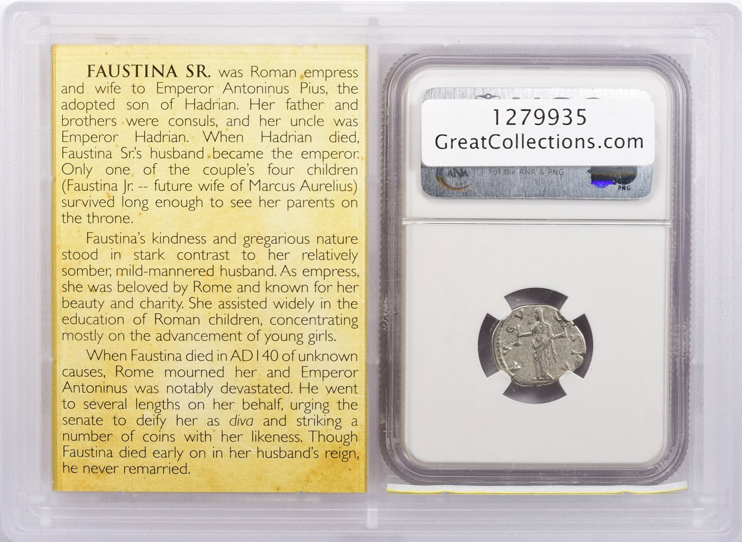 Ancient Roman Empire, Diva Faustina Senior (Died c.A.D. 140-141) AR ...