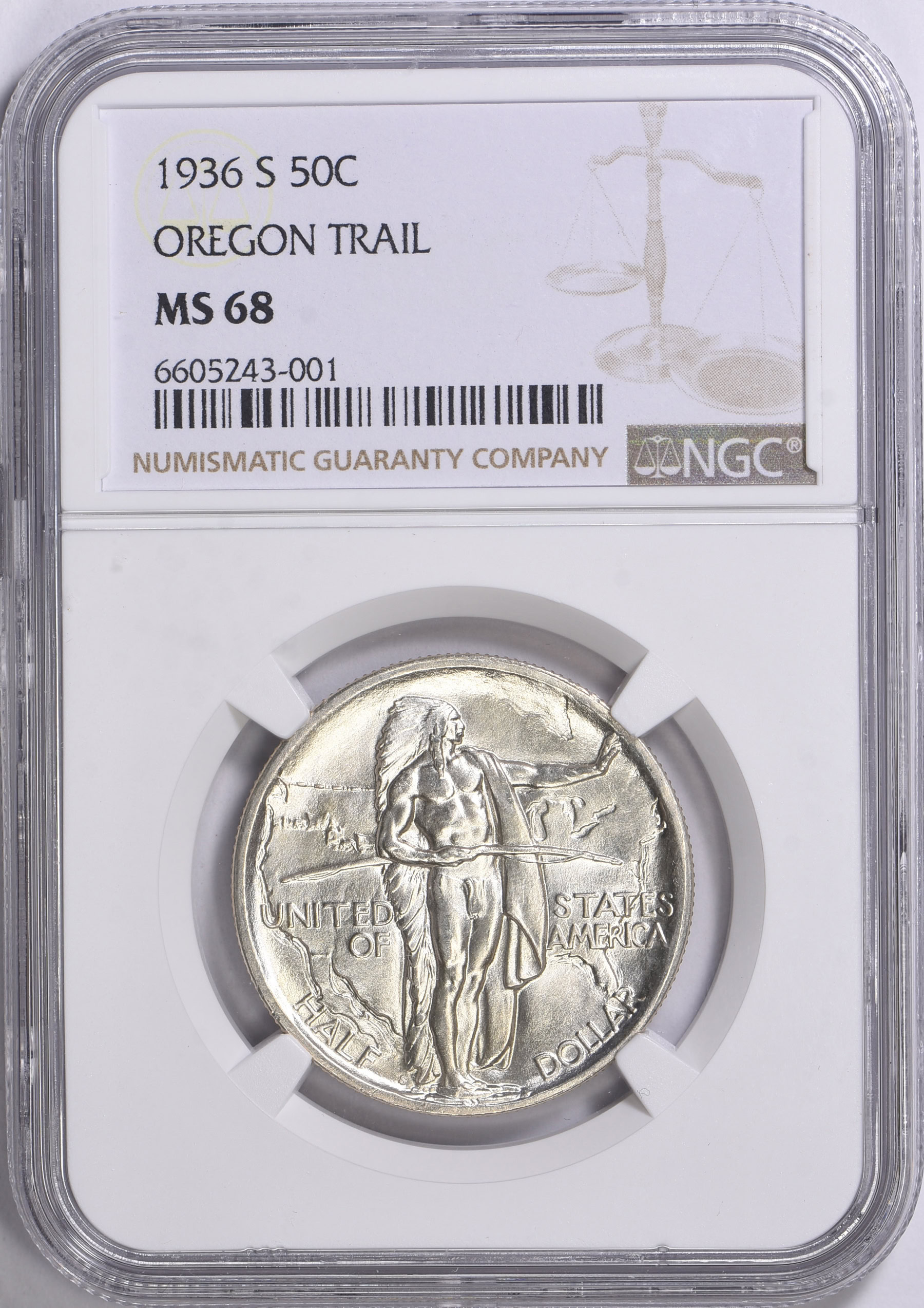 1936-S Oregon Trail Memorial Half Dollar NGC MS-68 (Item 1280327) | GreatCollections Coin Auctions