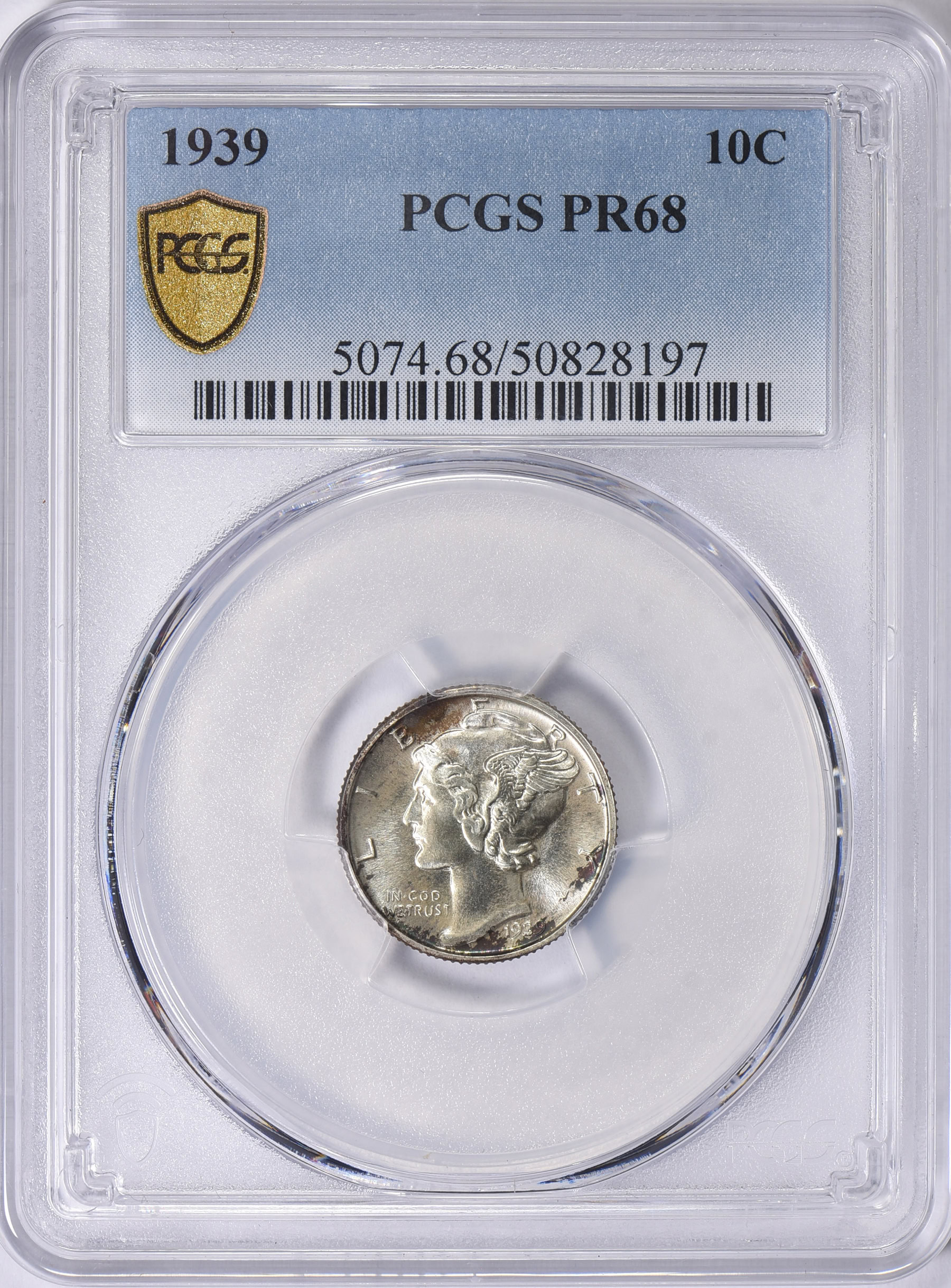 1939 Mercury Dime PCGS Proof-68 (Toned) (Item 1280339) | GreatCollections Coin Auctions