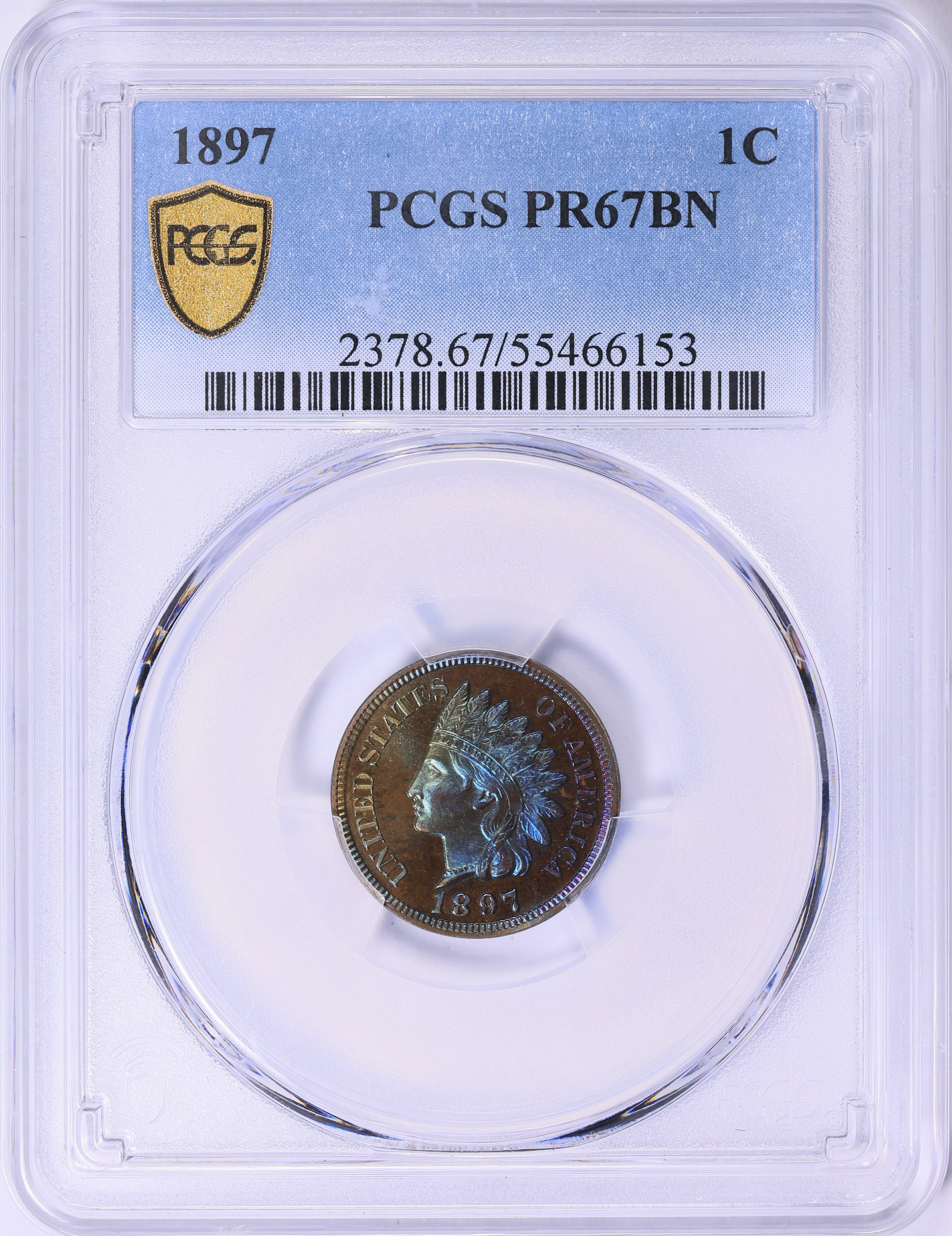 1897 Indian Cent PCGS Proof-67 BN (Toned) (Item 1280349 ...