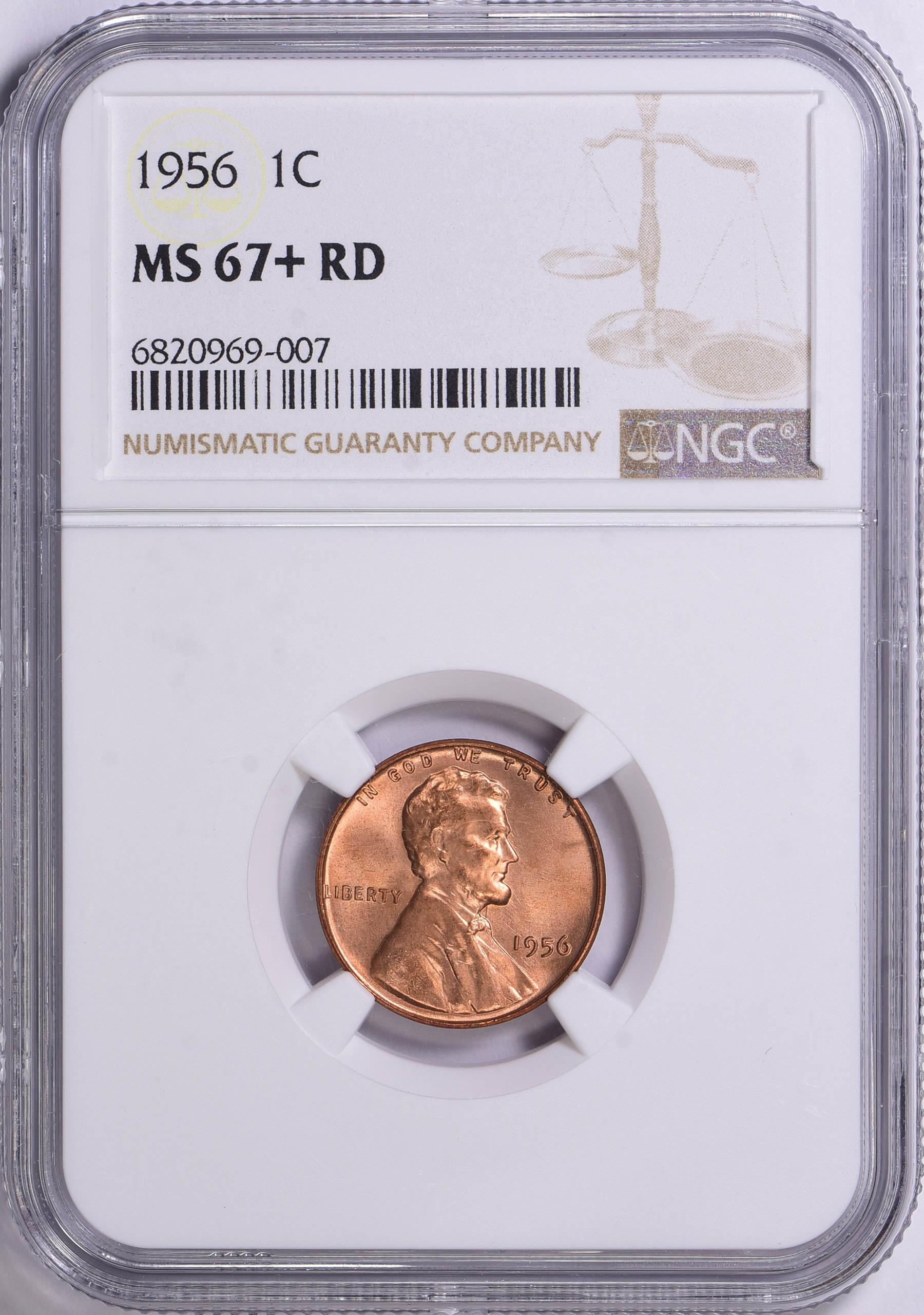 1956 Lincoln Cent NGC MS-67+ RD (Item 1280407) | GreatCollections Coin ...