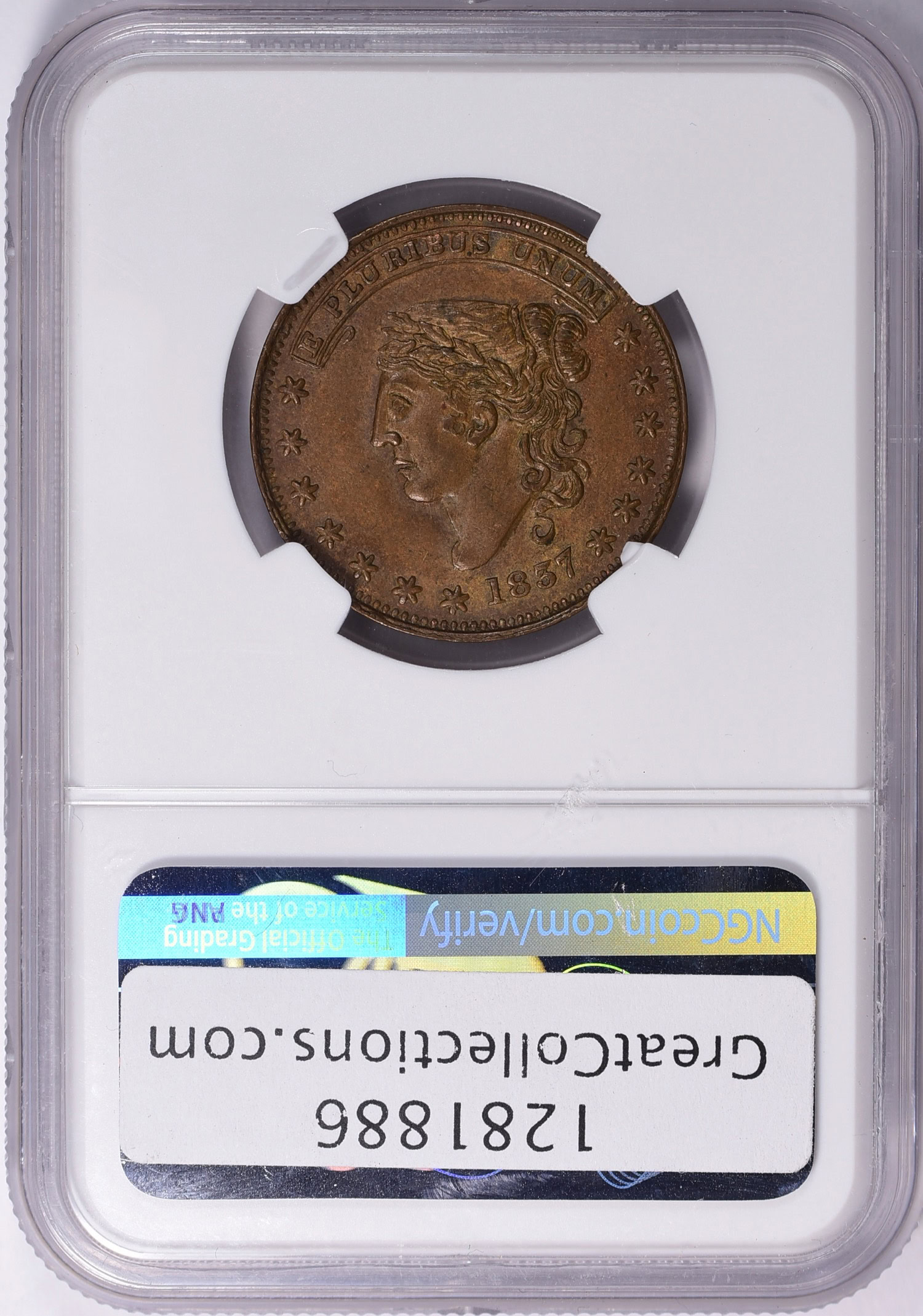 1841 Daniel Webster Hard Times Token HT-23 NGC MS-63 BN (Item 1281886 ...