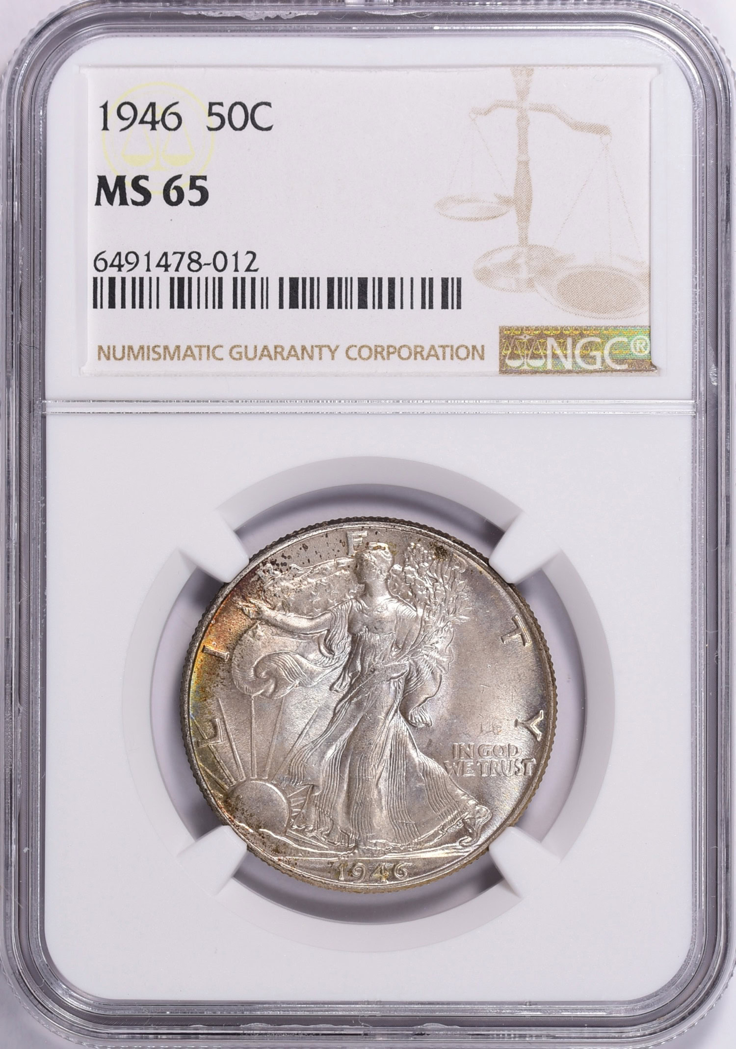 1946 Walking Liberty Half Dollar NGC MS-65 (Toned) (Item 1283437) | GreatCollections Coin Auctions