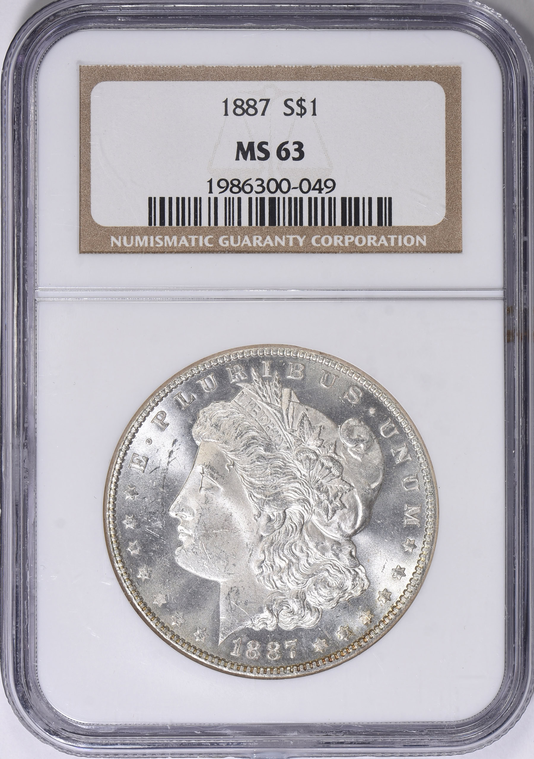 1887 Morgan Silver Dollar NGC MS-63 (Item 1288585) | GreatCollections Coin Auctions