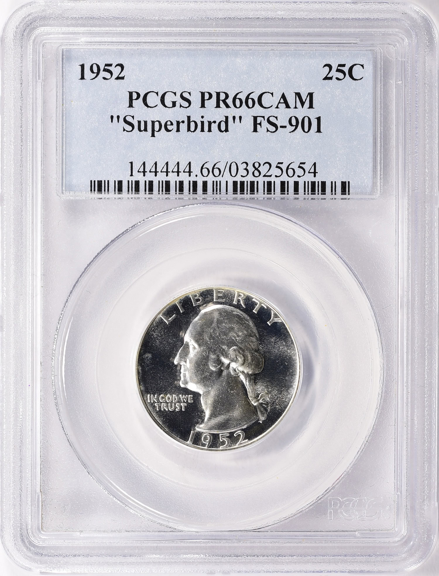 1952 Washington Quarter FS-901 Superbird PCGS Proof-66 CAMEO (Item ...