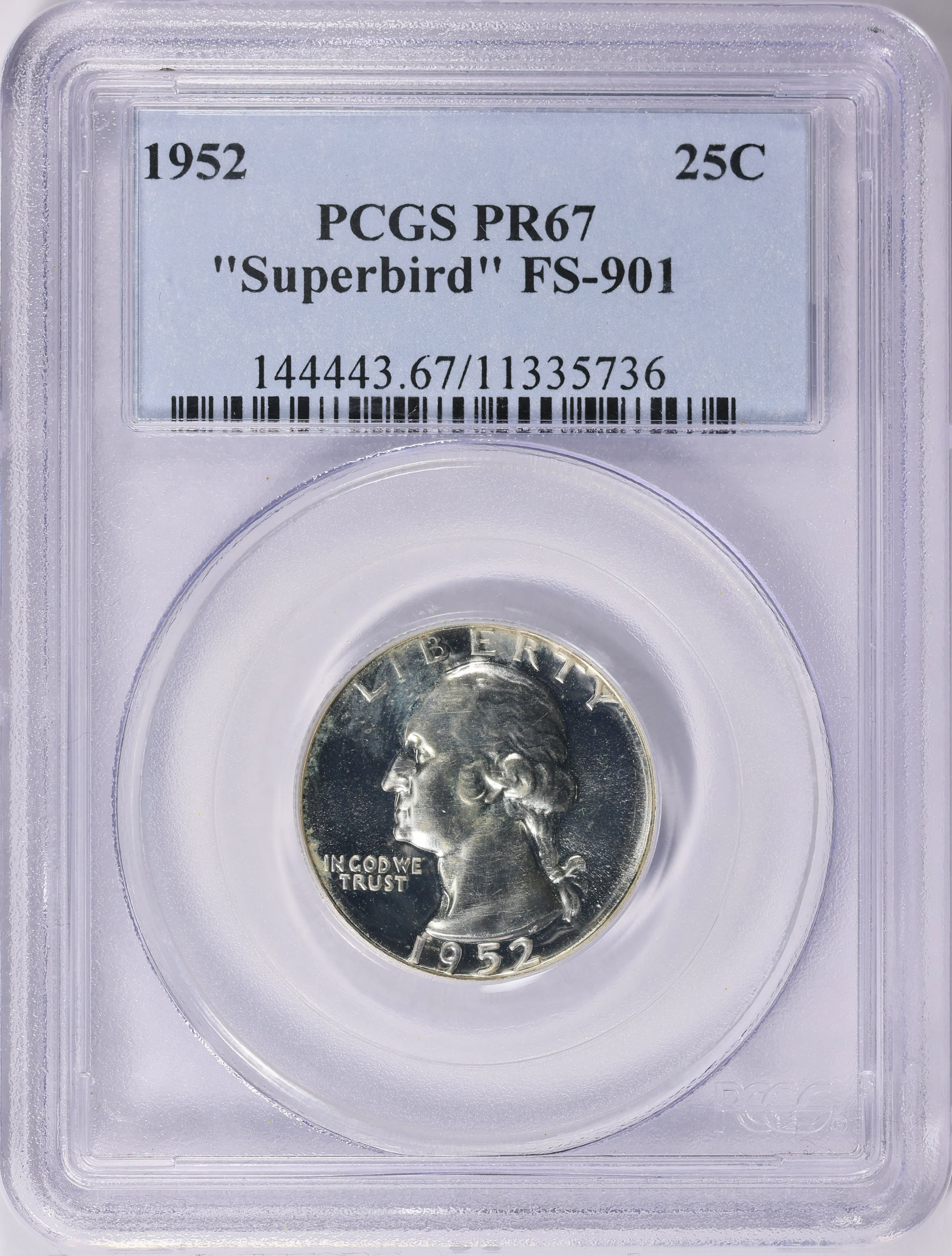 1952 Washington Quarter FS-901 Superbird PCGS Proof-67 (Item 1289354 ...