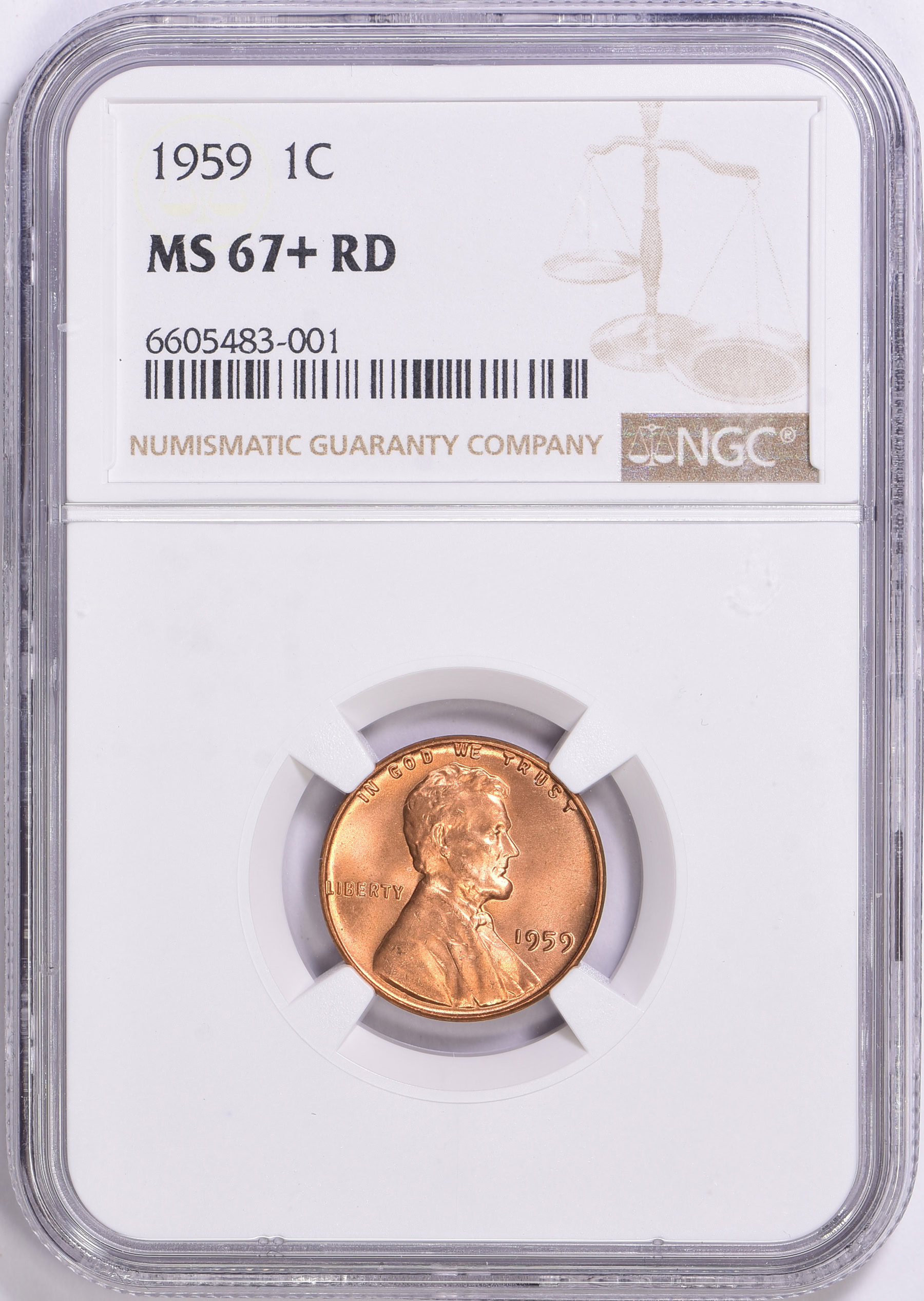 1959 Lincoln Cent NGC MS-67+ RD (Item 1292222) | GreatCollections Coin ...