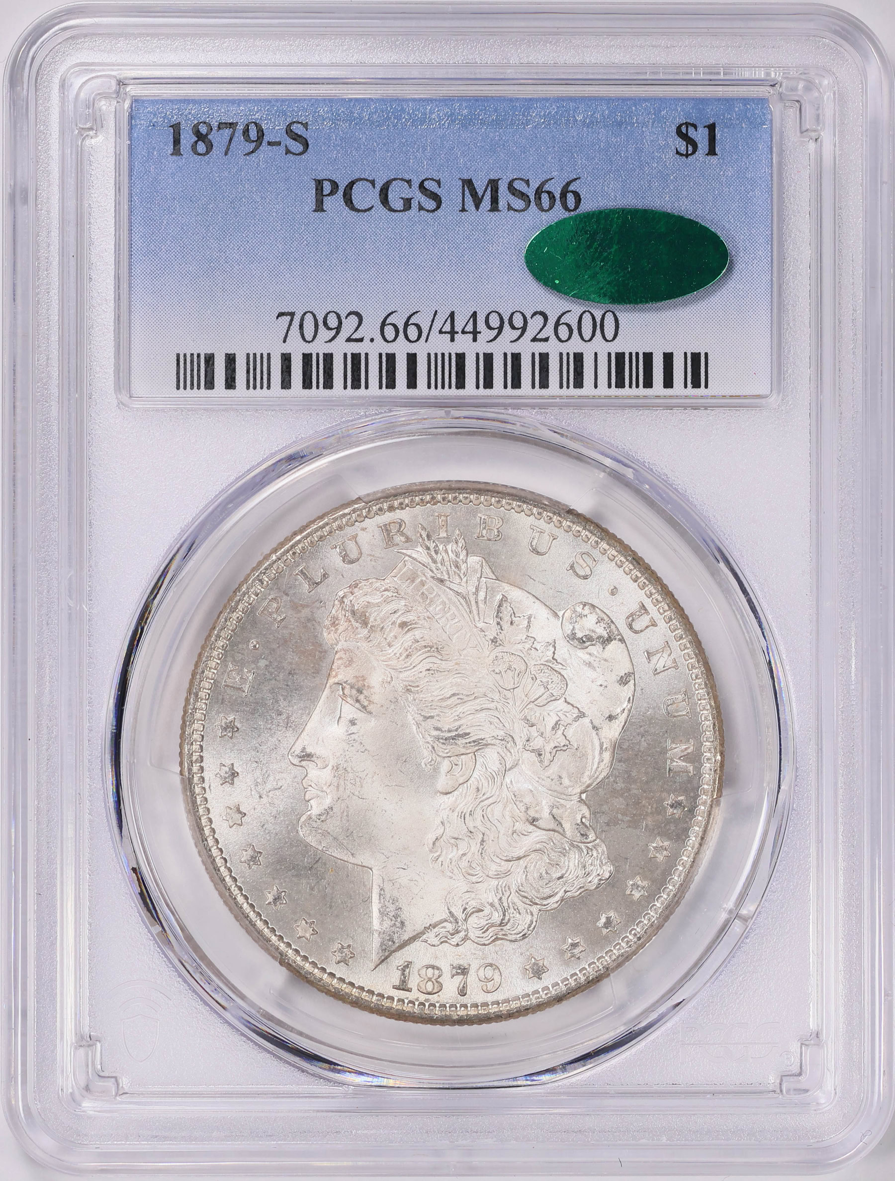 1879-S Morgan Silver Dollar PCGS MS-66 (CAC Green) (Item 1292330) | GreatCollections Coin Auctions