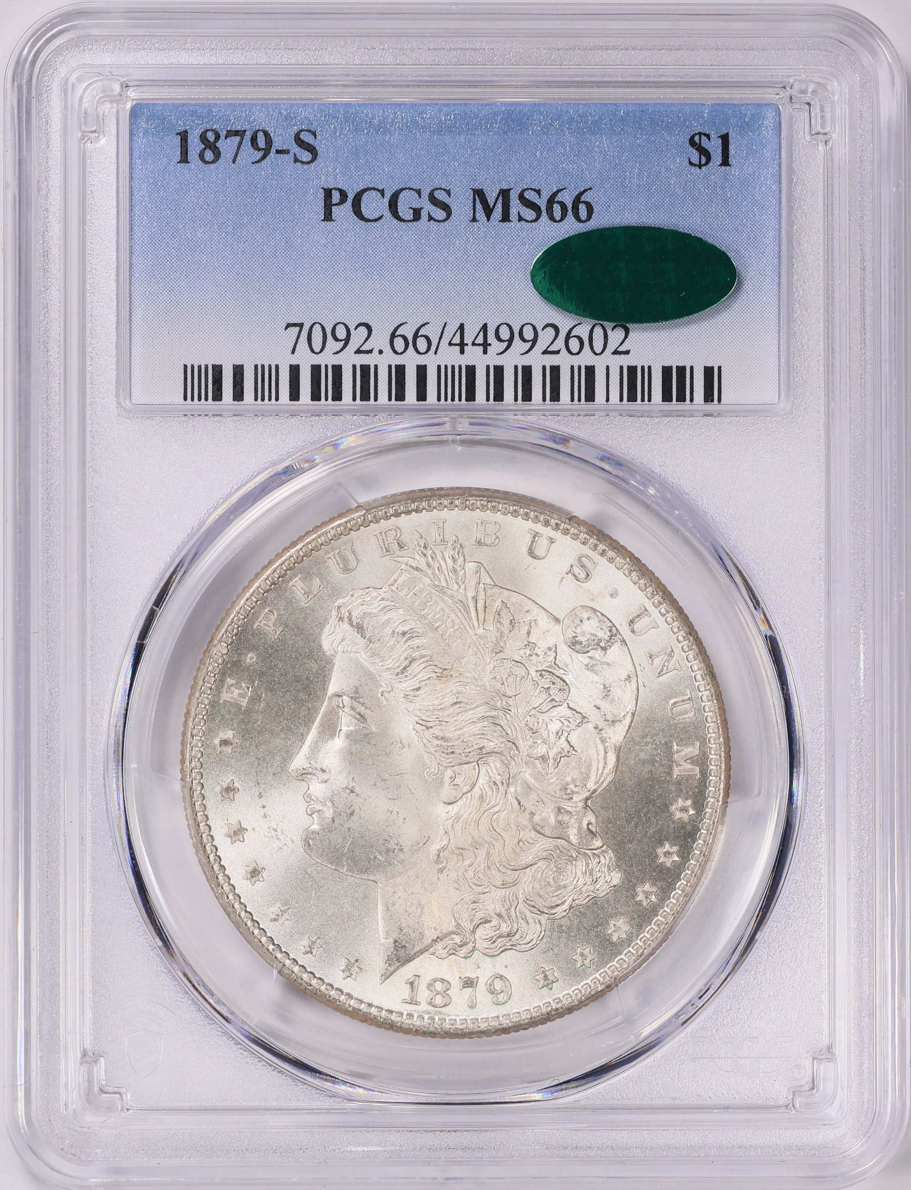 1879-S Morgan Silver Dollar PCGS MS-66 (CAC Green) (Item 1292332) | GreatCollections Coin Auctions