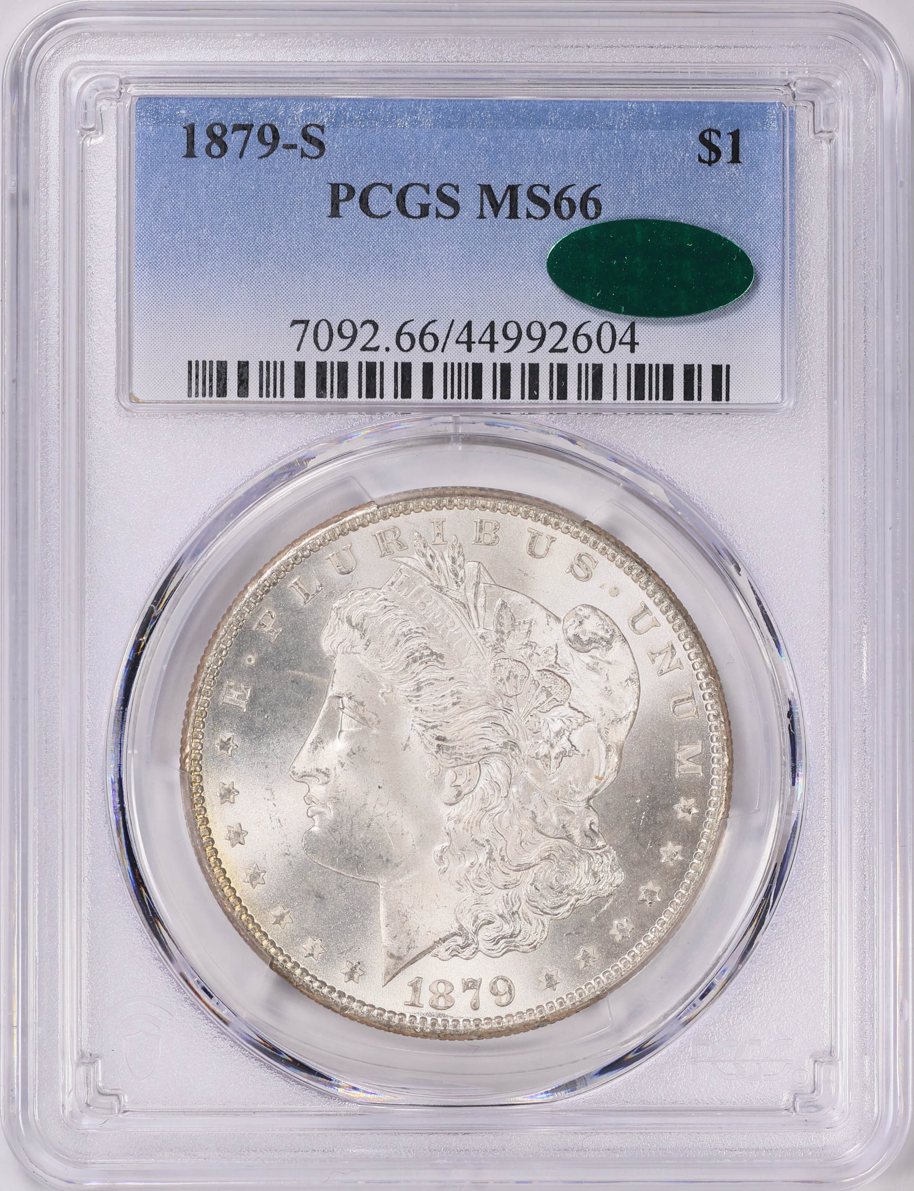 1879-S Morgan Silver Dollar PCGS MS-66 (CAC Green) (Item 1292334) | GreatCollections Coin Auctions