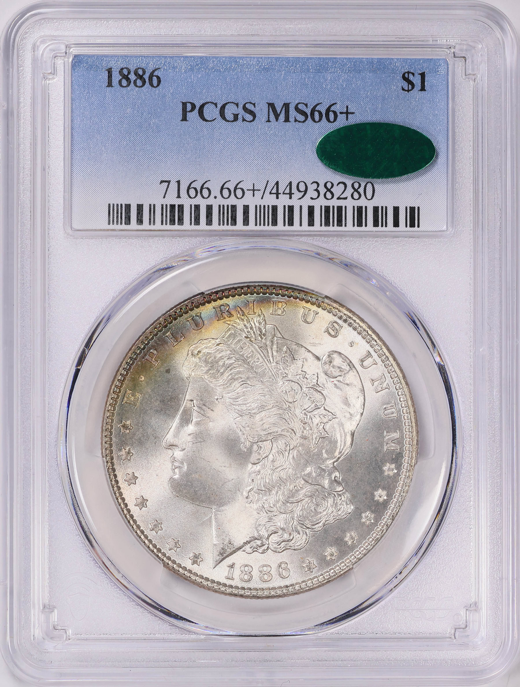 1886 Morgan Silver Dollar PCGS MS-66+ (CAC Green) (Toned) (Item 1292360) | GreatCollections Coin ...