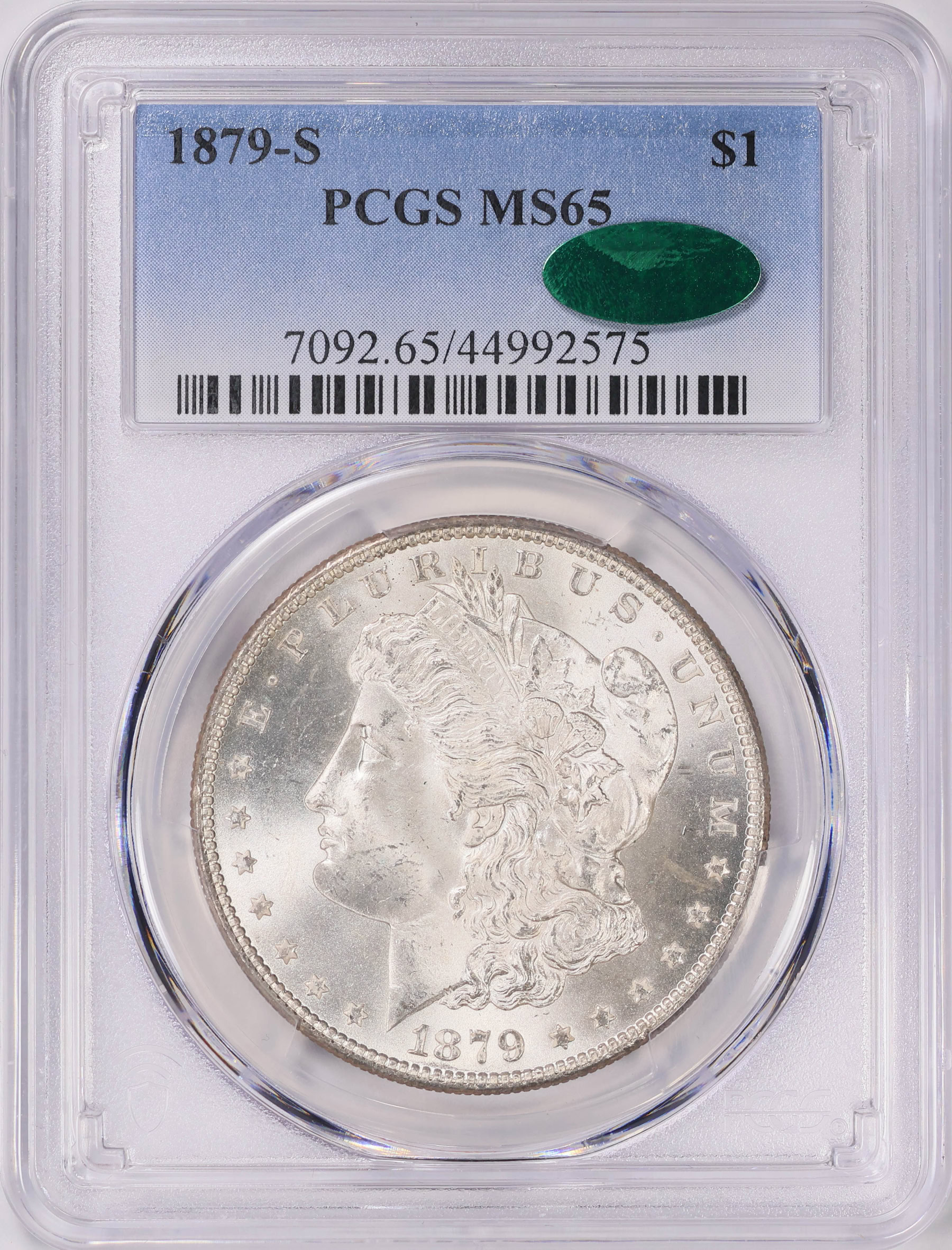 1879-S Morgan Silver Dollar PCGS MS-65 (CAC Green) (Item 1292424) | GreatCollections Coin Auctions