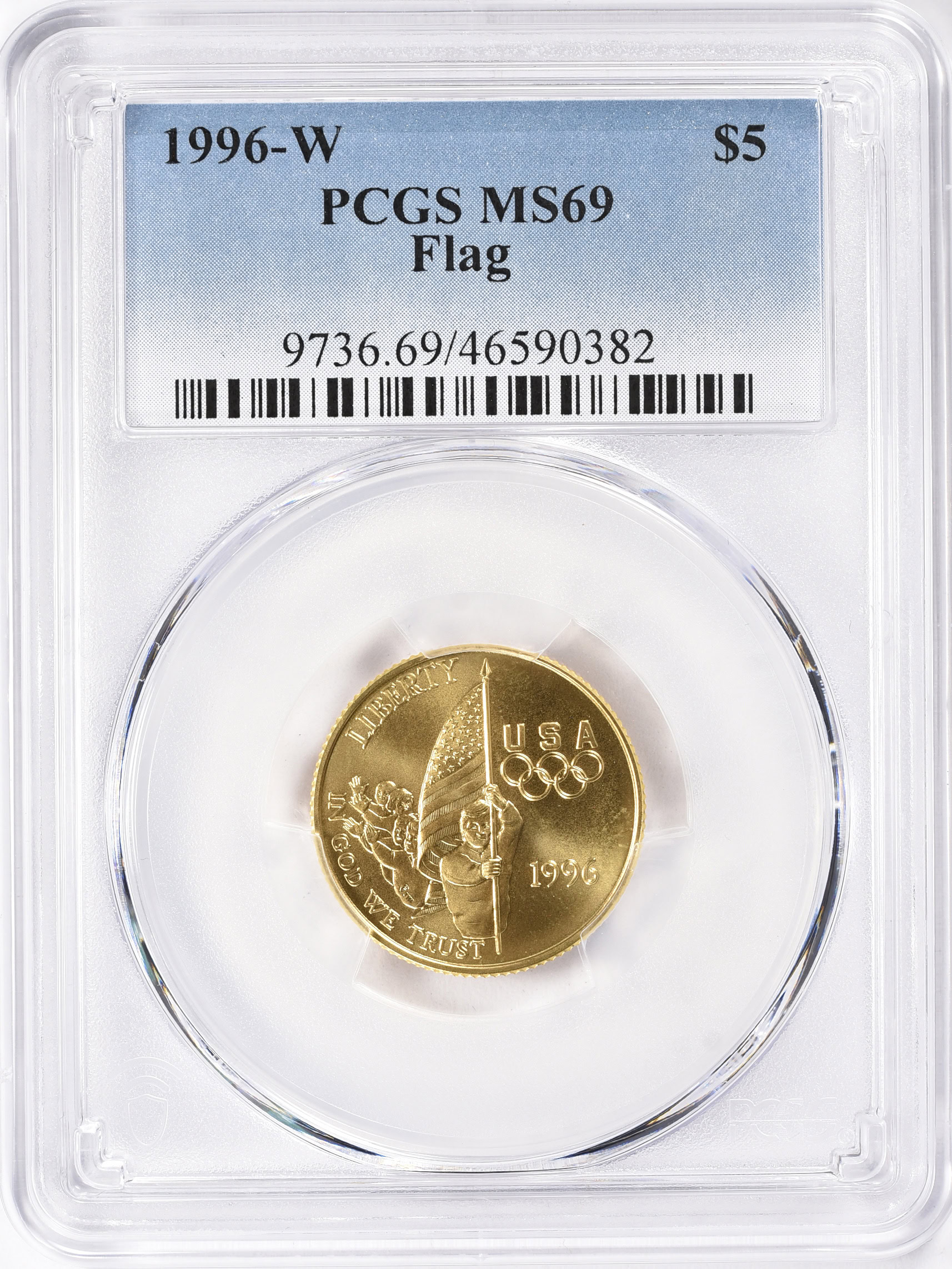 1996-W XXVI Olympiad Flag Bearer Gold $5 PCGS MS-69 (Item 1296245 ...