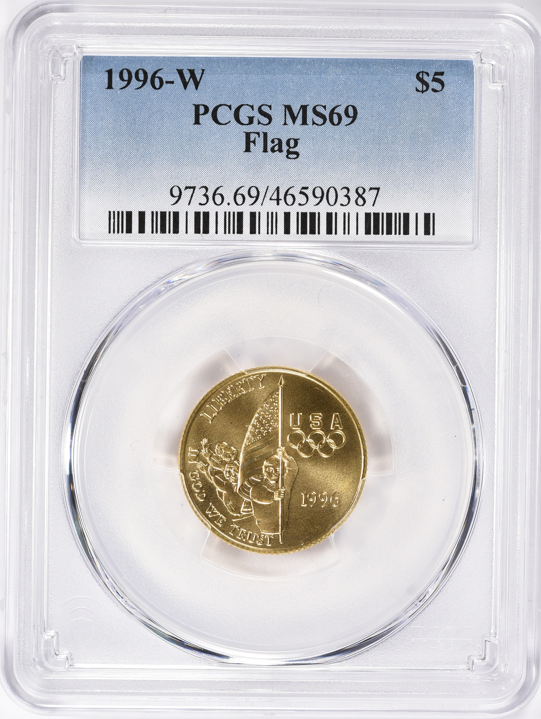 1996-W XXVI Olympiad Flag Bearer Gold $5 PCGS MS-69 (Item 1296250 ...