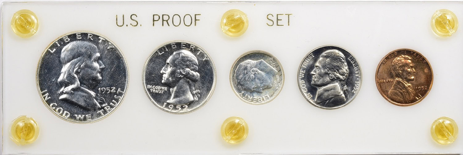 1952 1c-50c U.S. Proof Set Uncertified in Capital Plastics Holder (5 ...