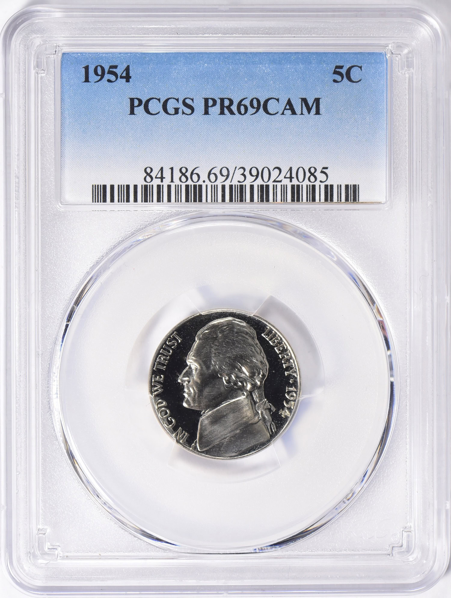 1954 Jefferson Nickel PCGS Proof-69 CAMEO (Item 1302970) | GreatCollections Coin Auctions
