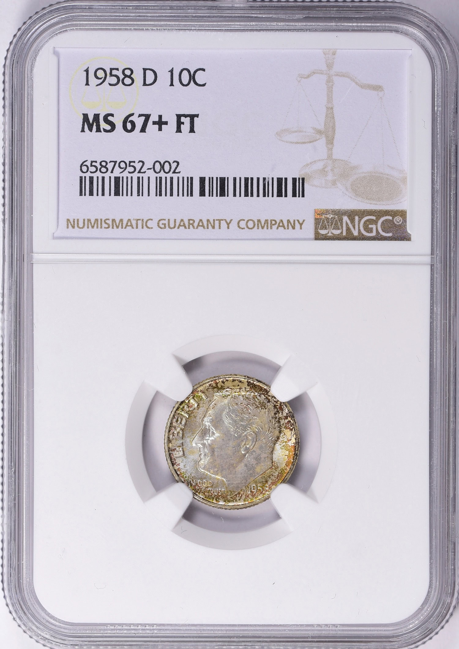 1958-D Roosevelt Dime NGC MS-67+ FT (Toned) (Item 1304566 ...