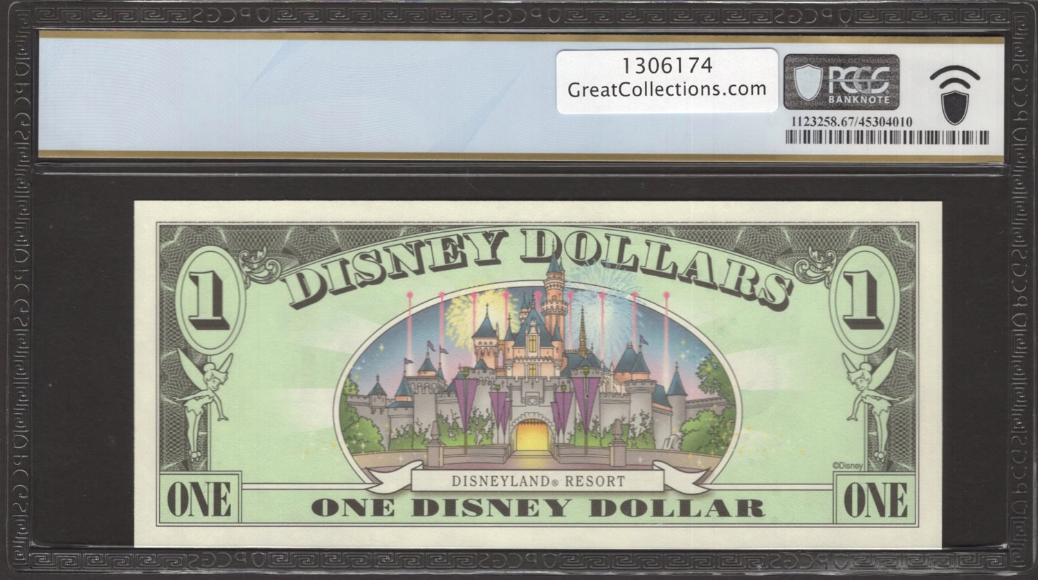 2003 (DA Block) $1 Disney World Disney Dollar Note PCGS Banknote Superb ...