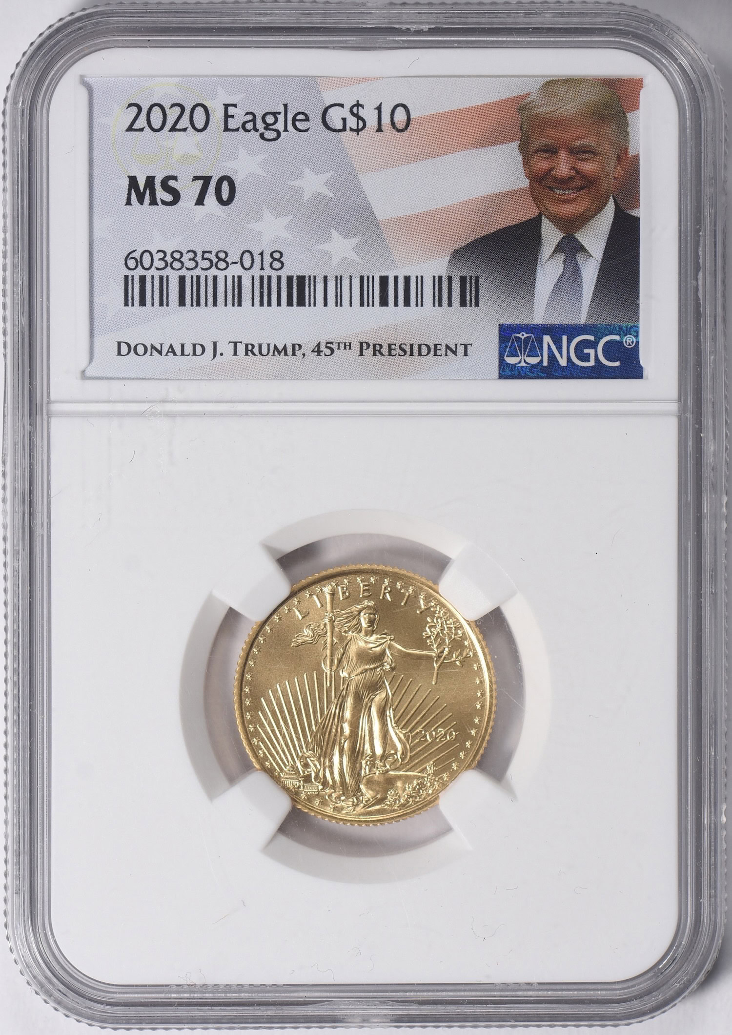 2020 $10 Quarter-Ounce Gold American Eagle NGC MS-70 (Donald Trump ...