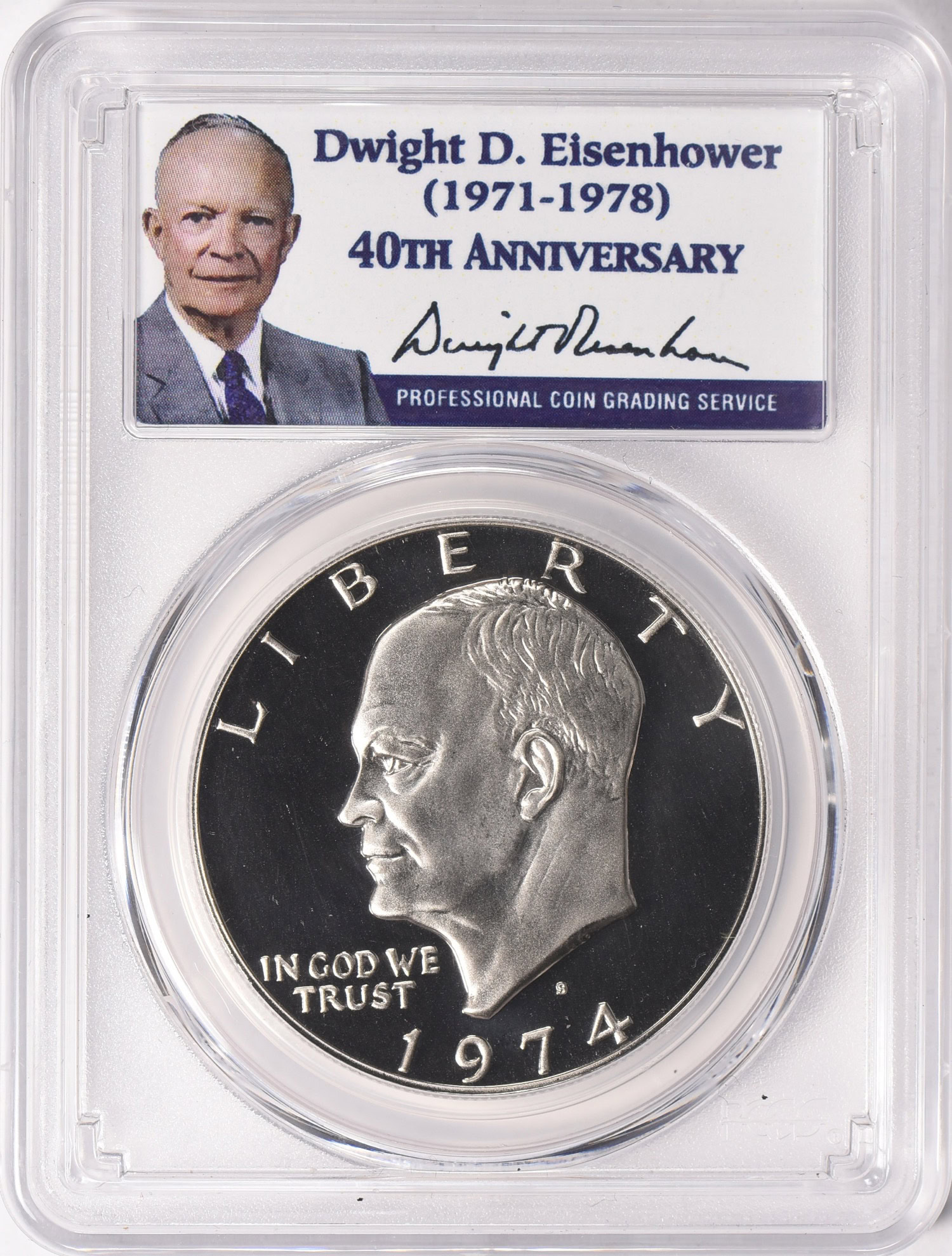 1974-S Eisenhower Dollar Clad PCGS Proof-70 DCAM (Eisenhower Label ...