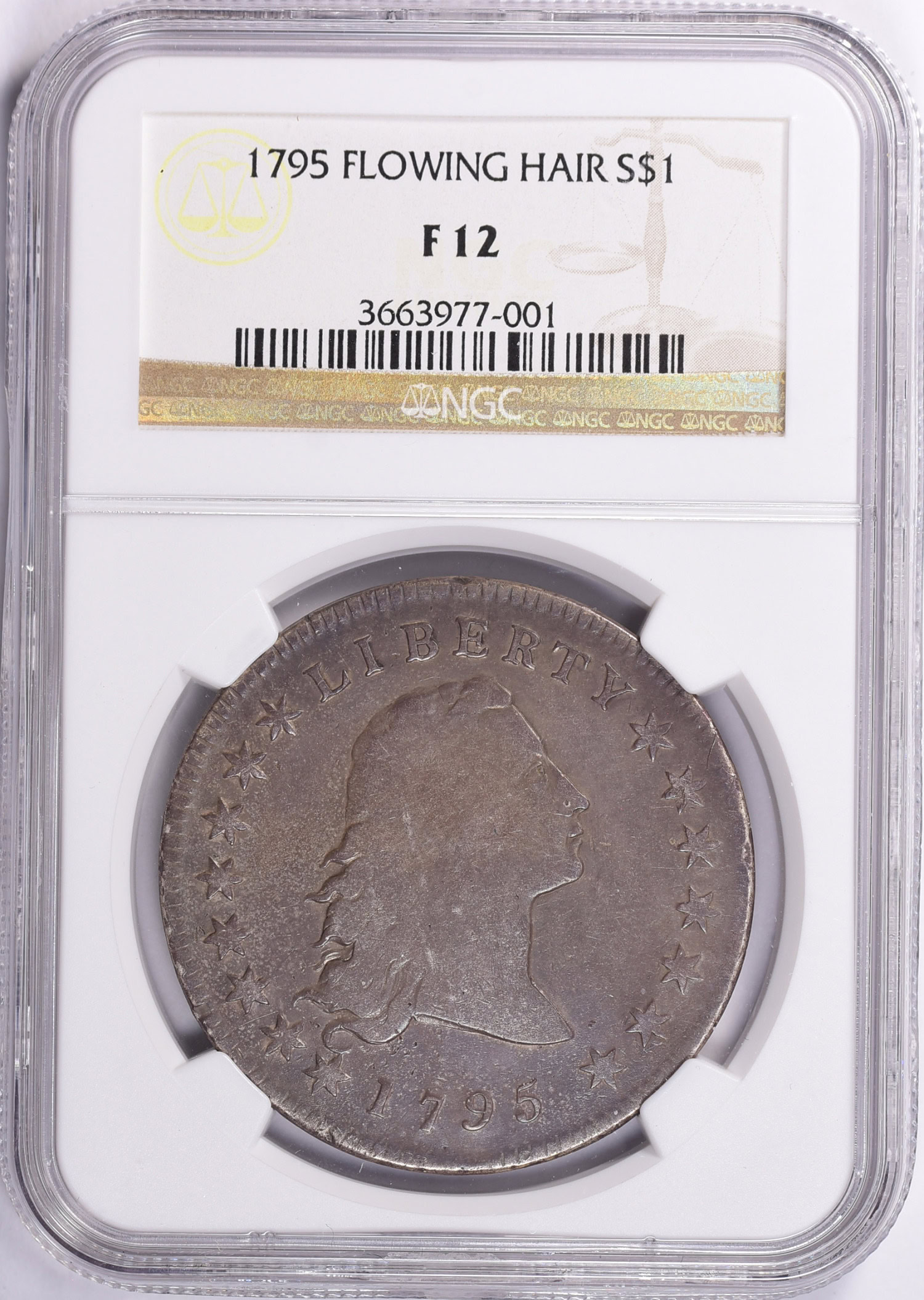 1795 Flowing Hair Silver Dollar 2 Leaves NGC F-12 (Item 1309953) | GreatCollections Coin Auctions