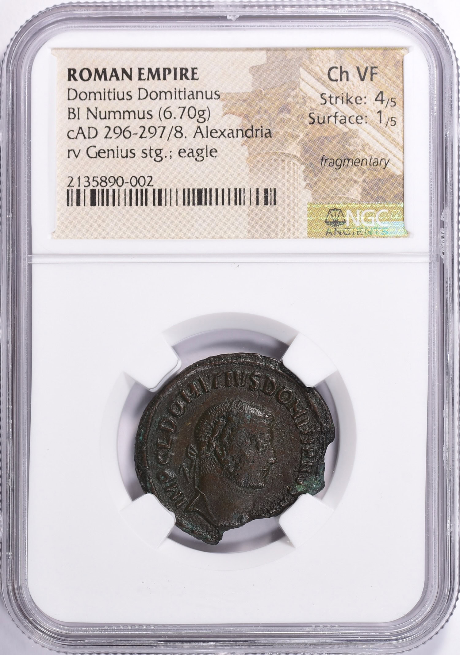 Ancient Roman Empire, Domitius Domitianus (c.A.D. 296-298) A.D. 298 BI ...