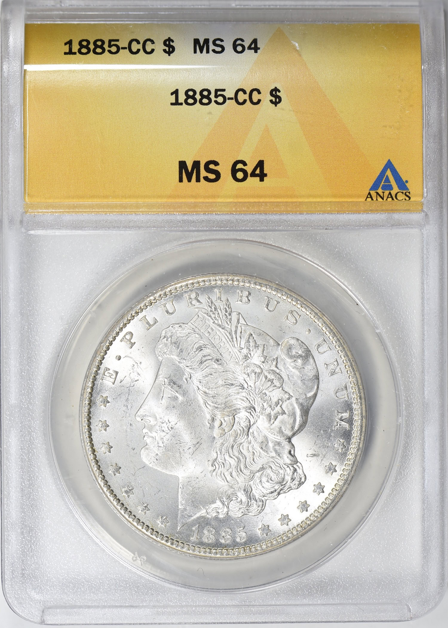 1885-CC Morgan Silver Dollar ANACS MS-64 (Item 1324944) | GreatCollections Coin Auctions
