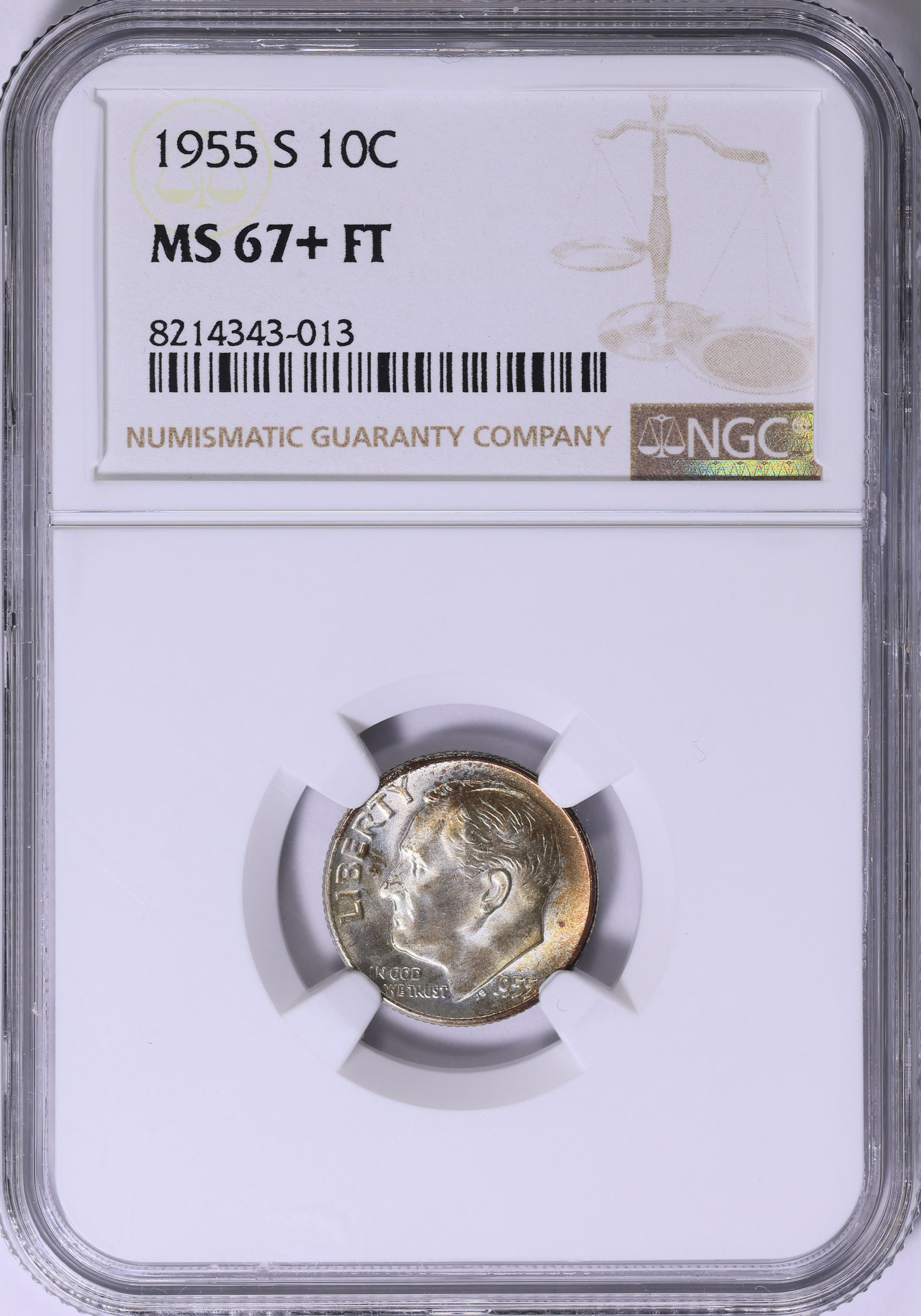 1955-S Roosevelt Dime NGC MS-67+ FT (Toned) (Item 1325699 ...