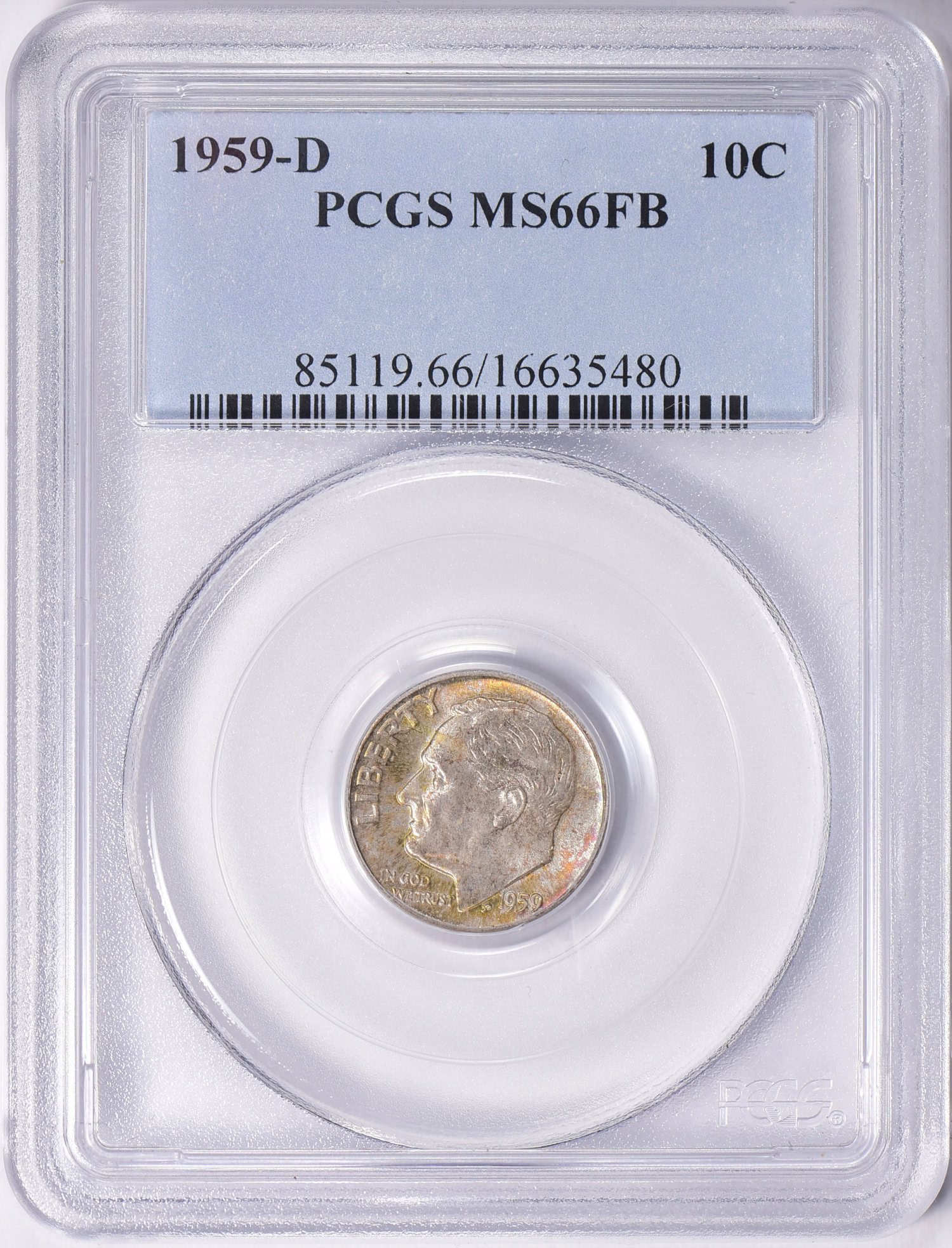 1959-D Roosevelt Dime PCGS MS-66 FB (Toned) (Item 1328335 ...