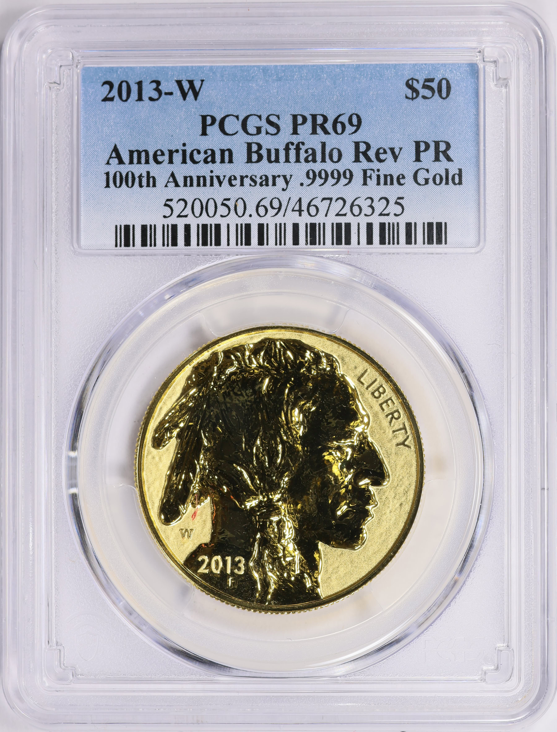 2013-W $50 One-Ounce Gold American Buffalo Reverse Proof PCGS Proof-69 (Item 1331325 ...