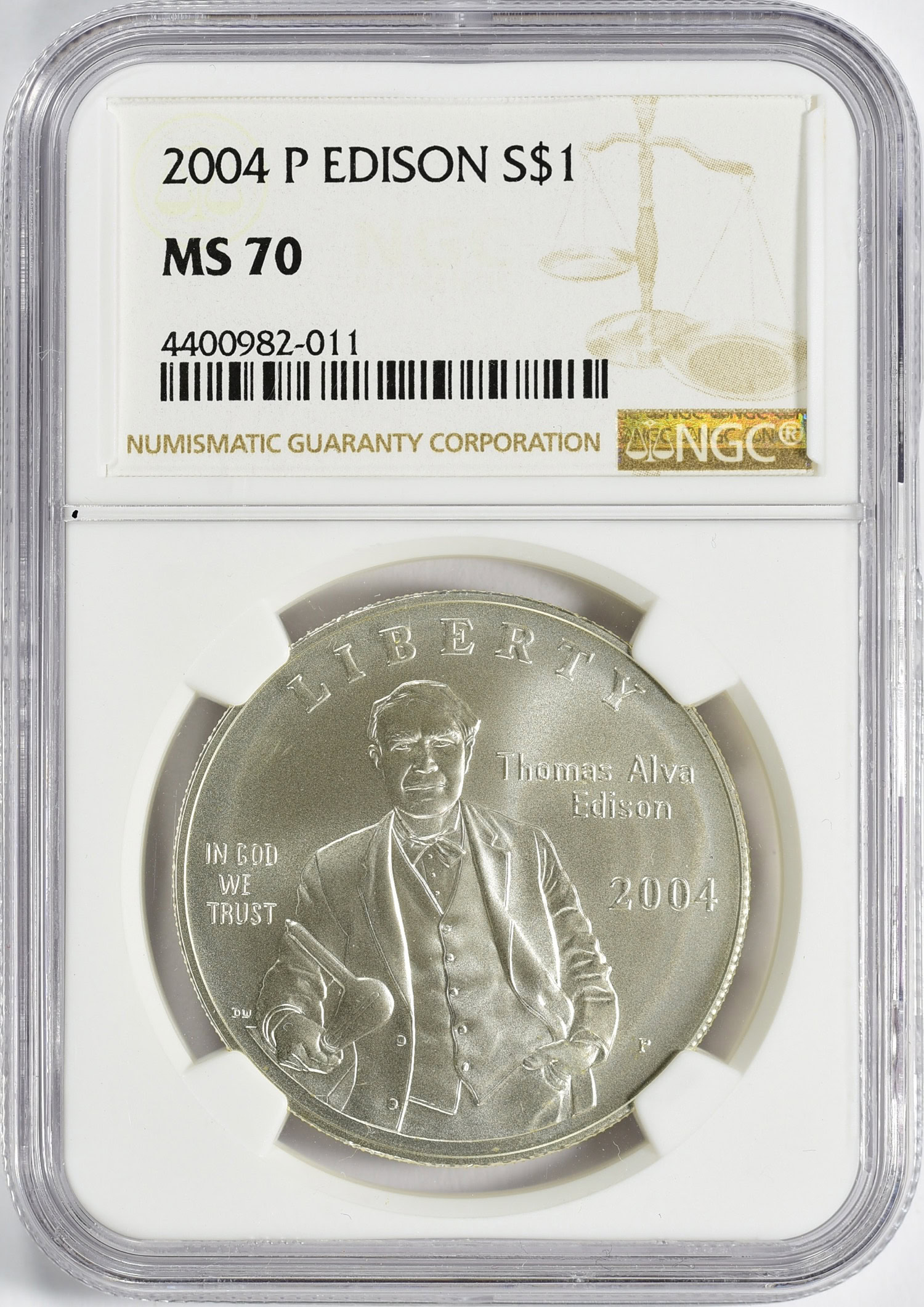 2004-P Thomas Alva Edison Silver Dollar NGC MS-70 (Item 1331932 ...
