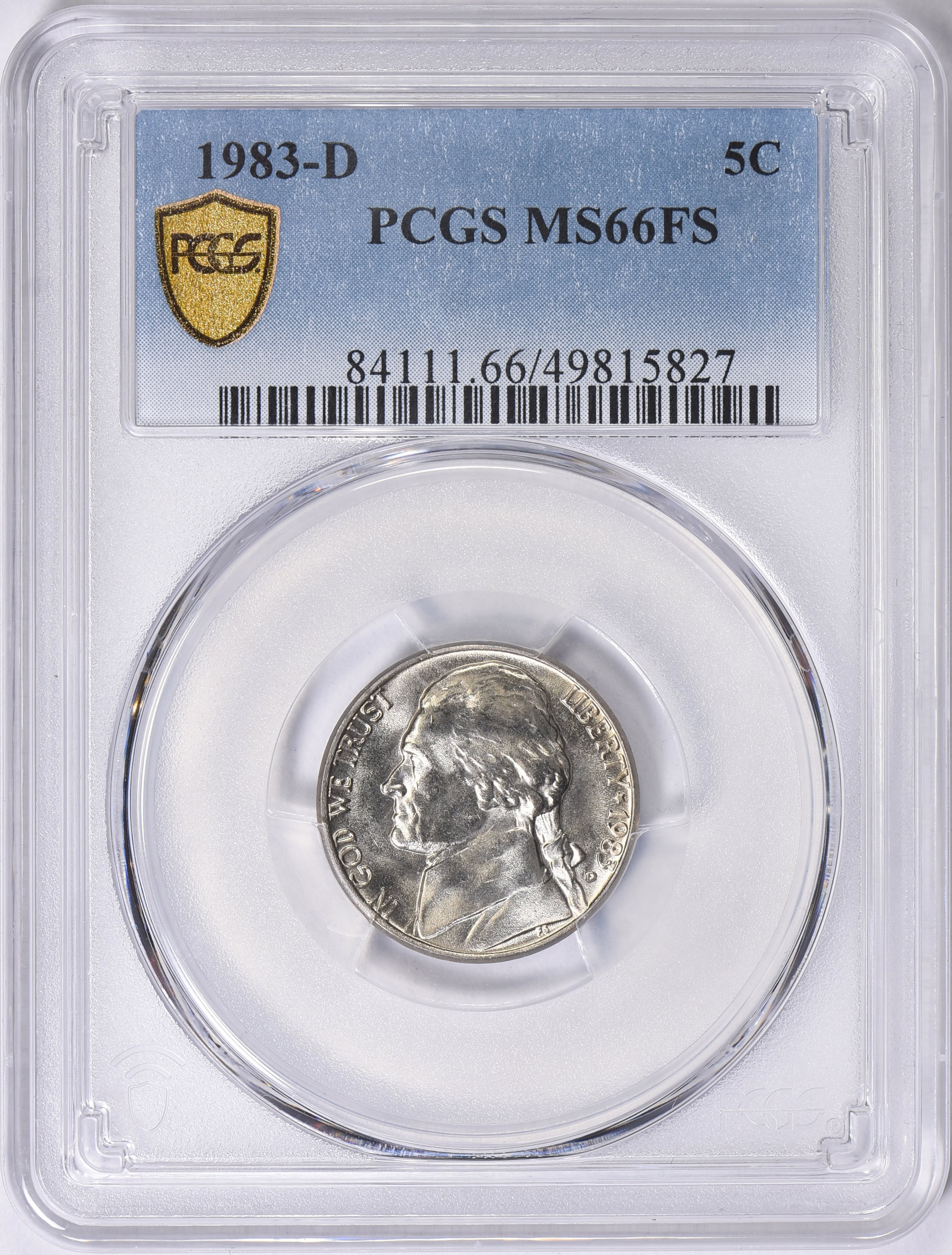 1983-D Jefferson Nickel PCGS MS-66 FS (Item 1334571) | GreatCollections ...