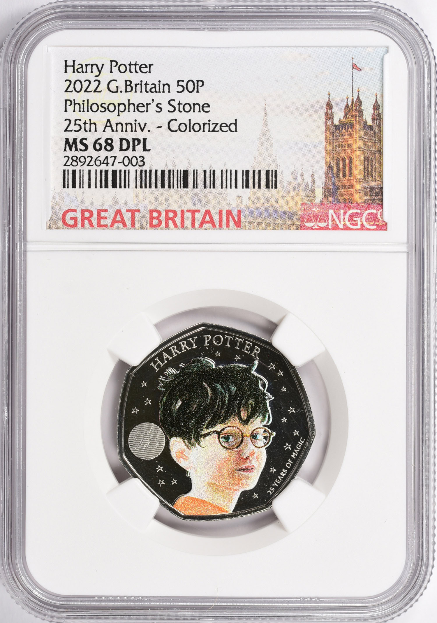 Great Britain 2022 Colorized 50 Pence Harry Potter and the Philosopher ...