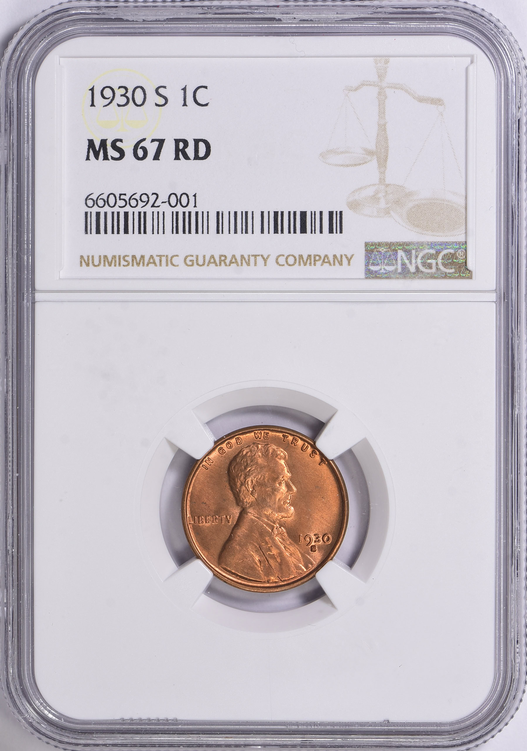 1930-S Lincoln Cent NGC MS-67 RD (Item 1338433) | GreatCollections Coin ...