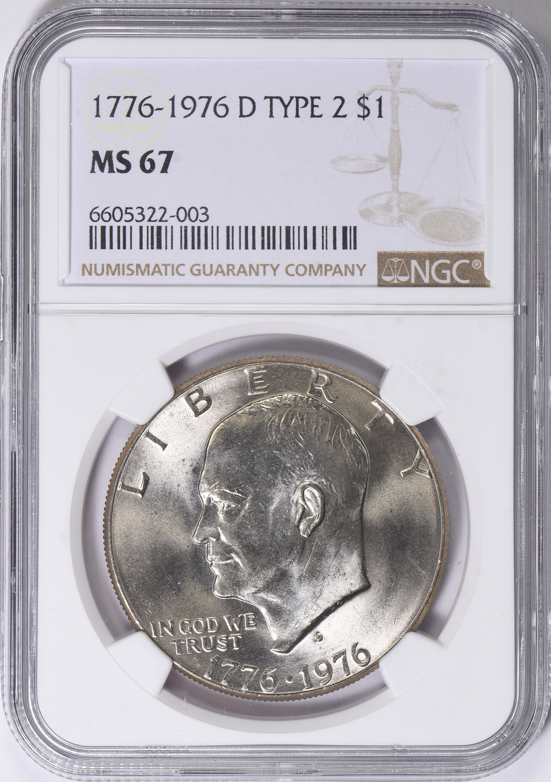 1776-1976-D Eisenhower Dollar Type 2 NGC MS-67 (Item 1338464) | GreatCollections Coin Auctions