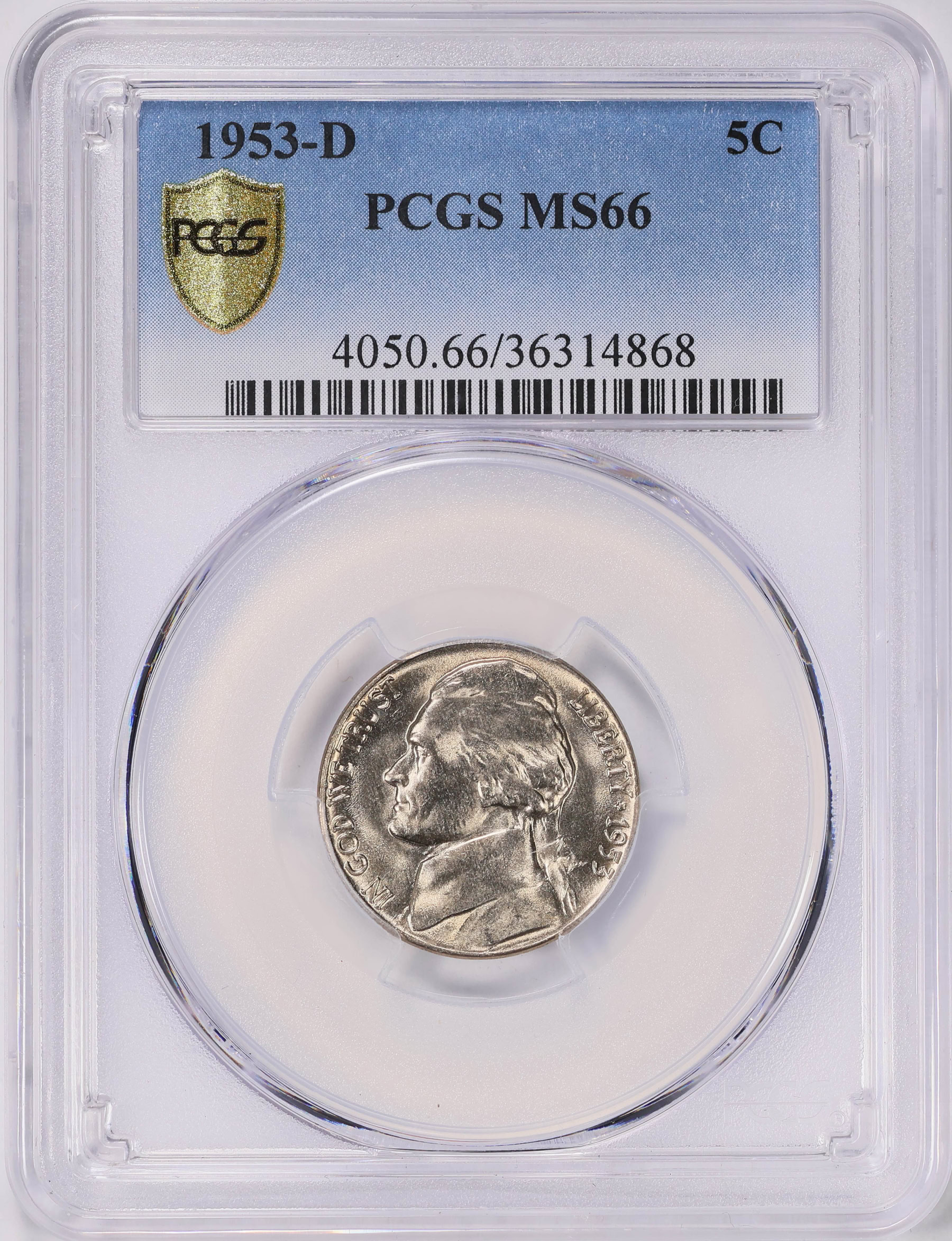 1953-D Jefferson Nickel PCGS MS-66 (Item 1340354) | GreatCollections Coin Auctions