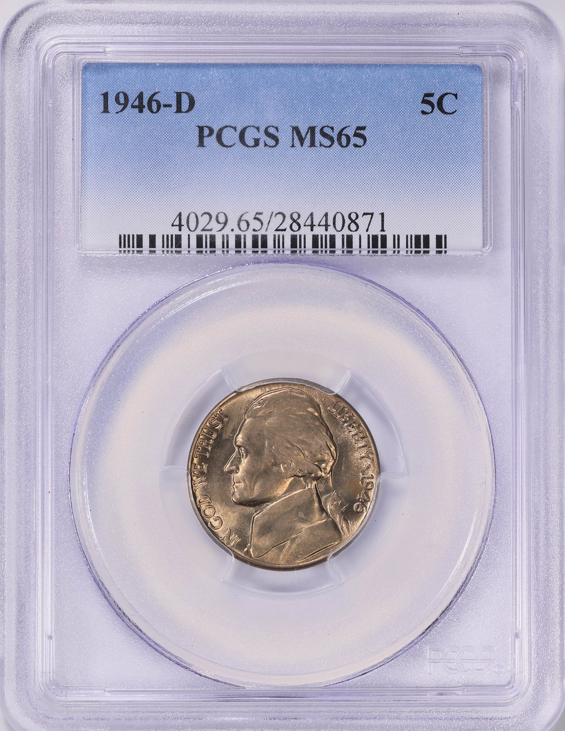 1946-D Jefferson Nickel PCGS MS-65 (Item 1340359) | GreatCollections Coin Auctions