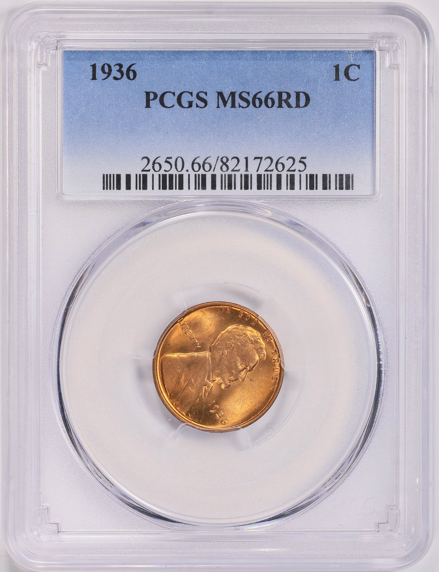 1936 Lincoln Cent PCGS MS-66 RD (Item 1340369) | GreatCollections Coin Auctions