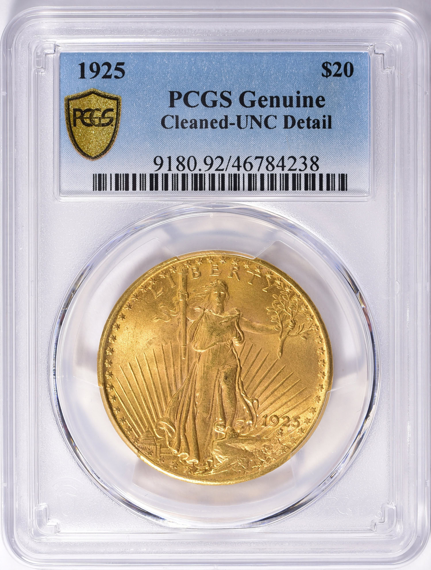 1925 Saint-Gaudens Gold Double Eagle PCGS Genuine Unc Details (Item 1342739) | GreatCollections ...