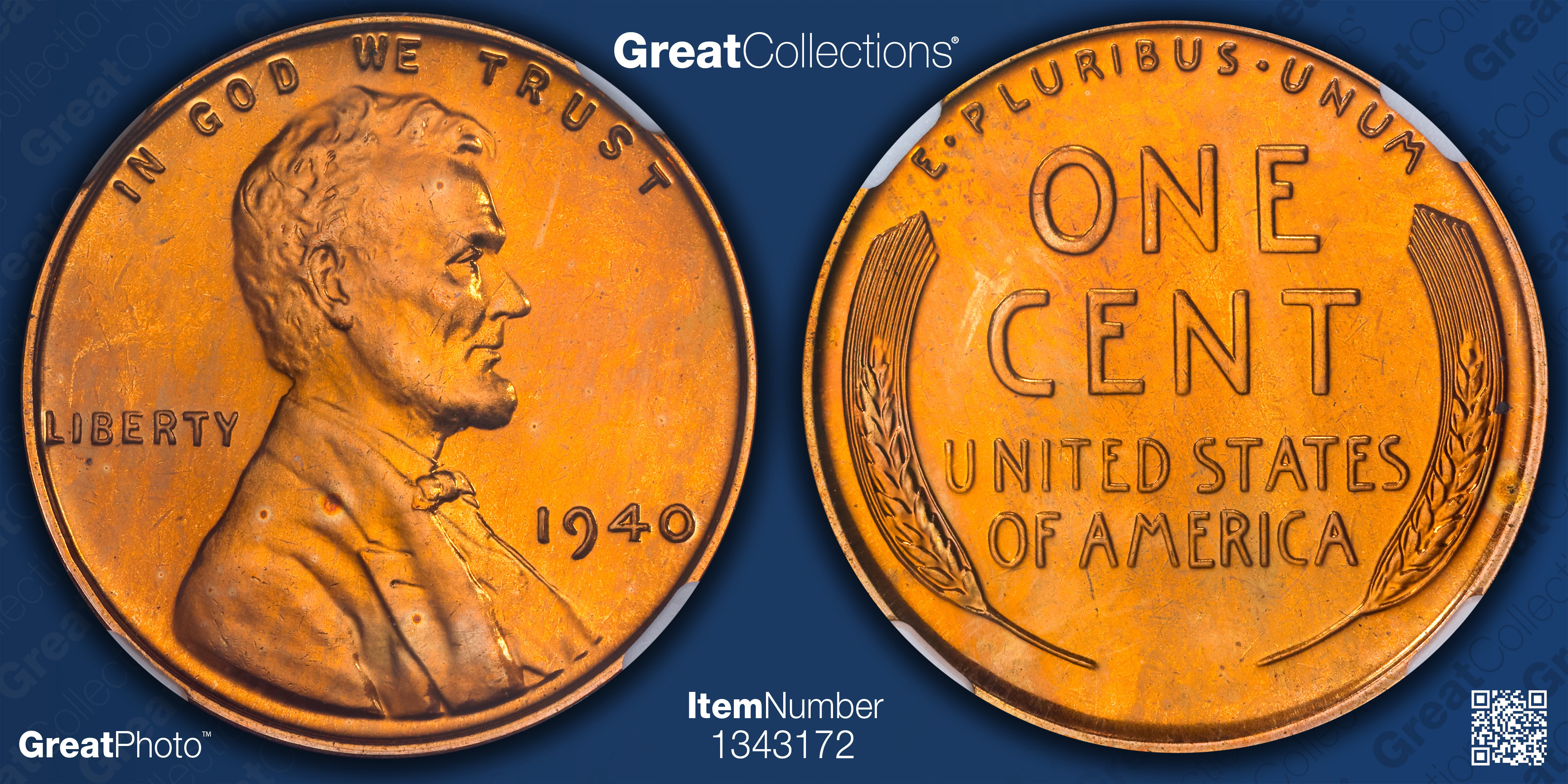 1940 Lincoln Cent NGC Proof-67 RD (Item 1343172) | GreatCollections ...