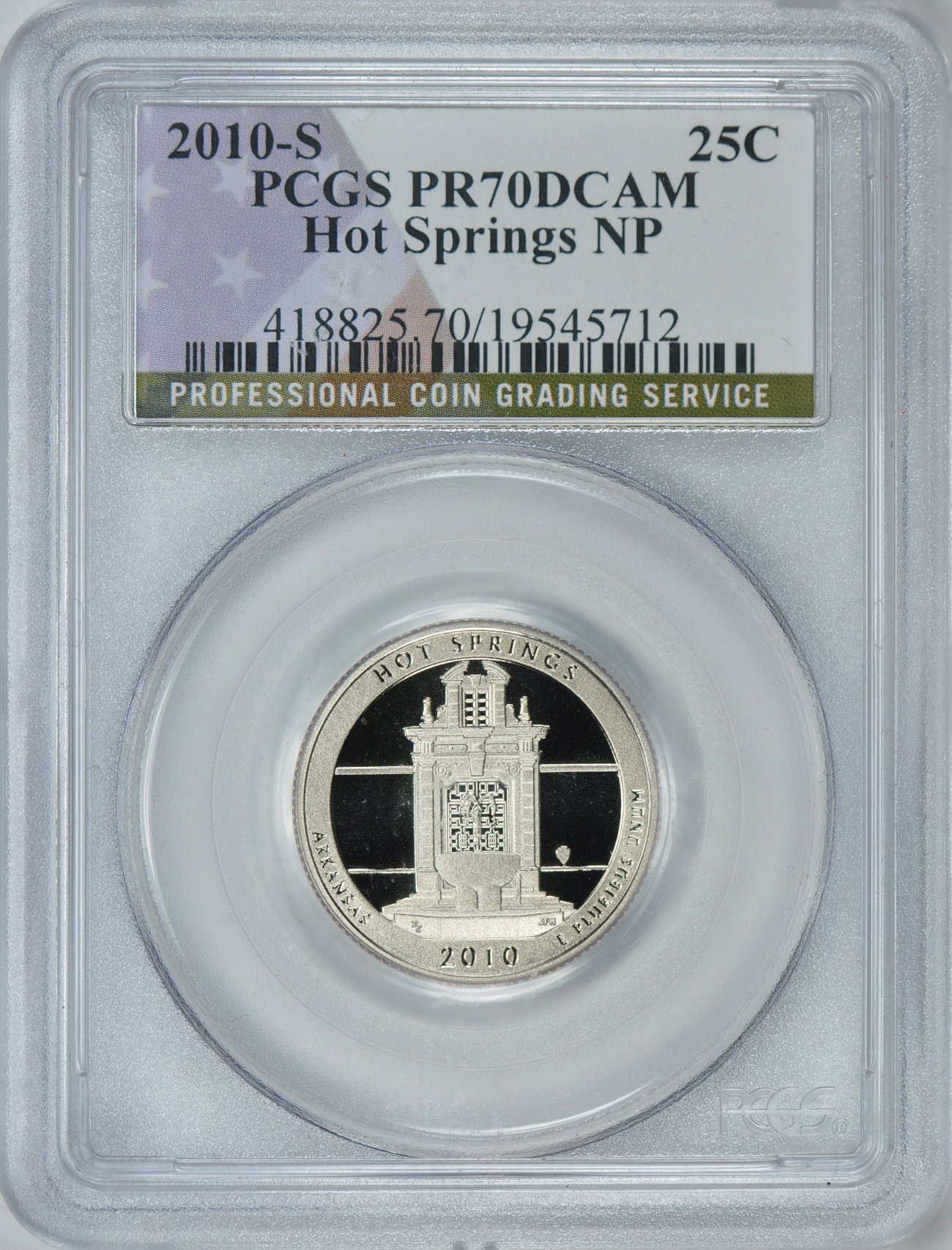 2010-S America the Beautiful Quarter Hot Springs PCGS Proof-70 DCAM ...
