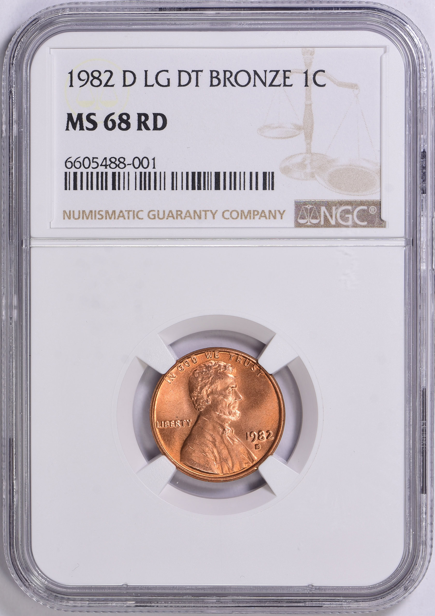 1982-D Lincoln Cent Large Date Bronze NGC MS-68 RD (Item 1346195 ...