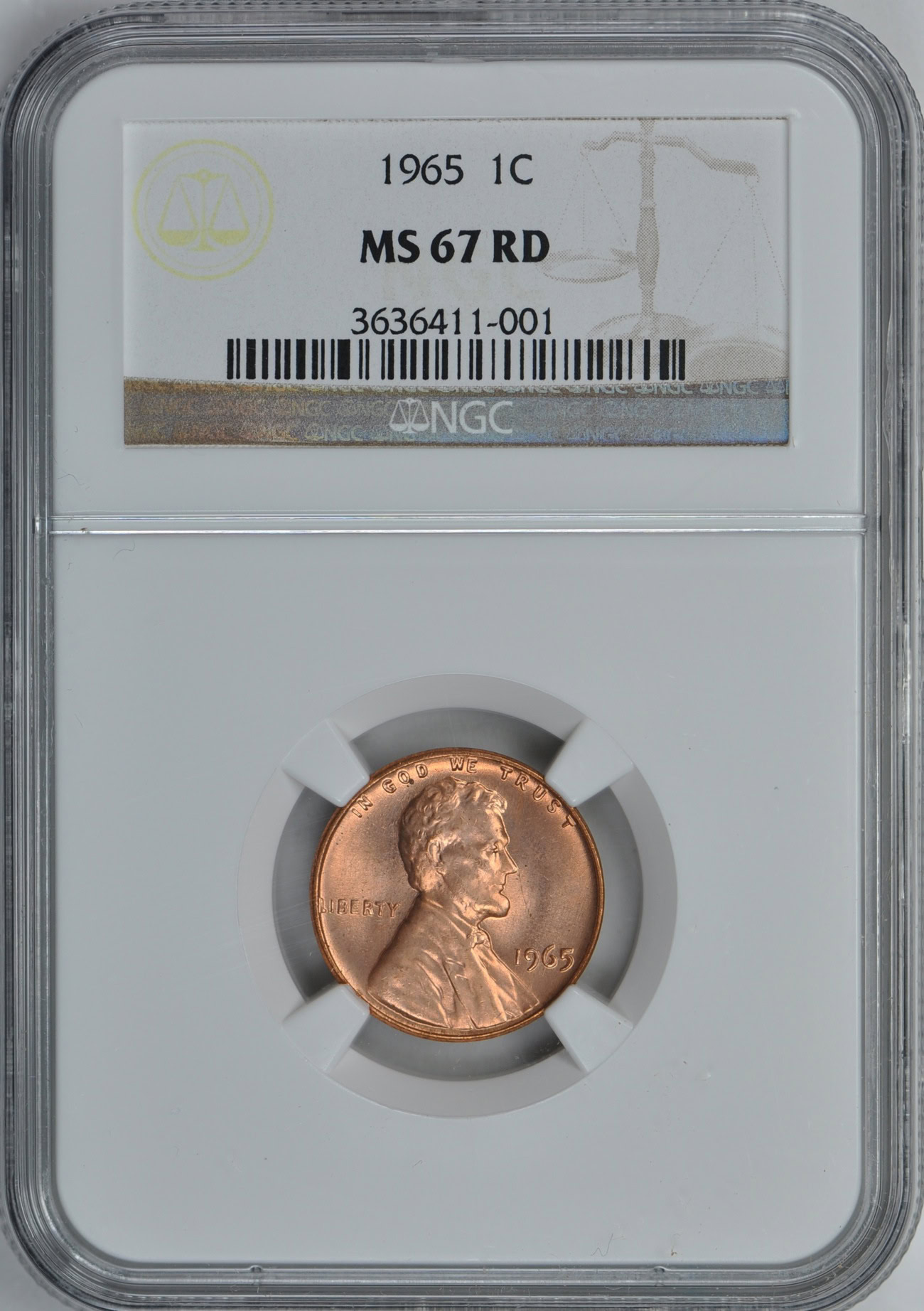 1965 Lincoln Cent NGC MS-67 RD (Item 134675) | GreatCollections Coin ...