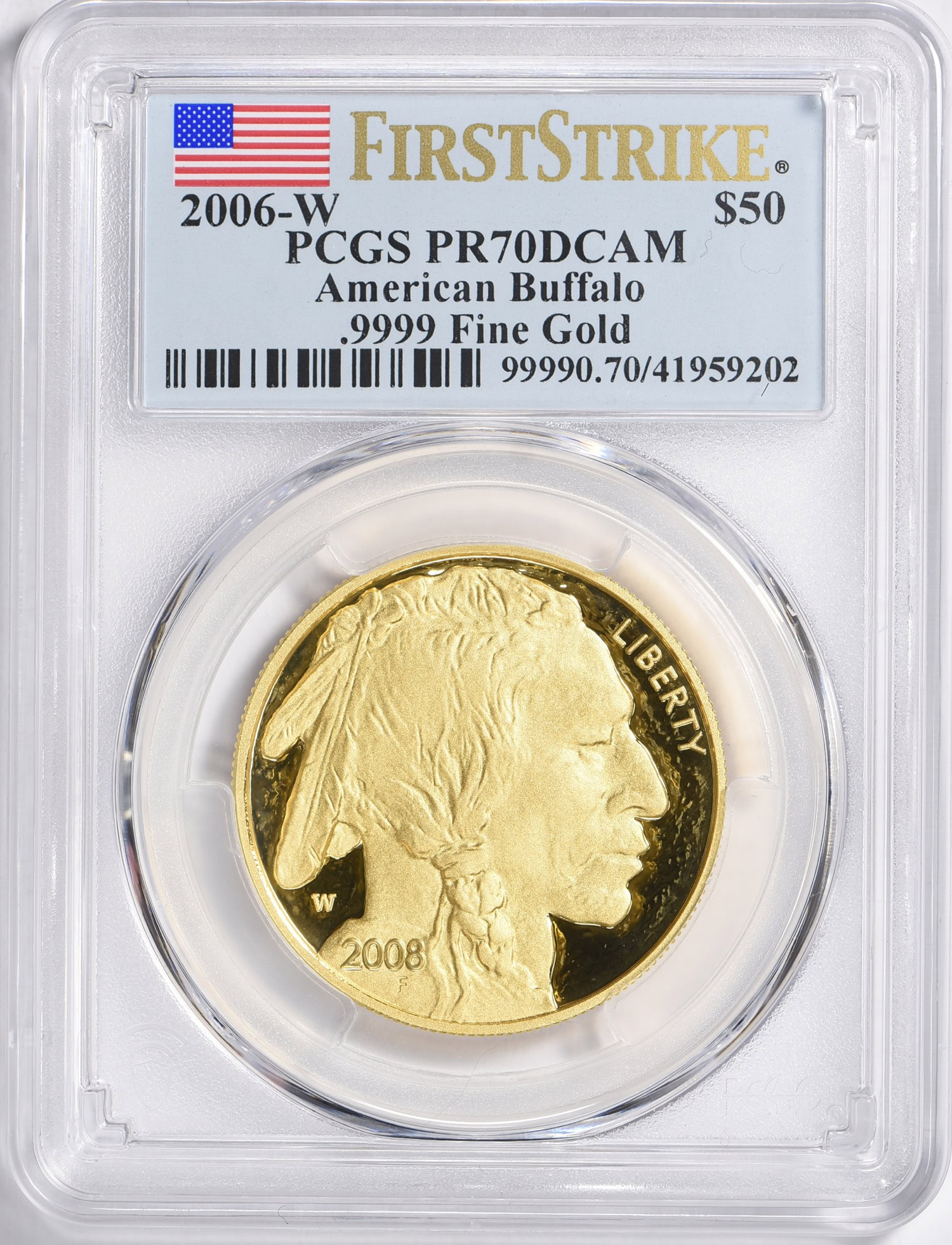 2006-W $50 One-Ounce Gold American Buffalo First Strike PCGS Proof-70 DCAM (Item 1346972 ...