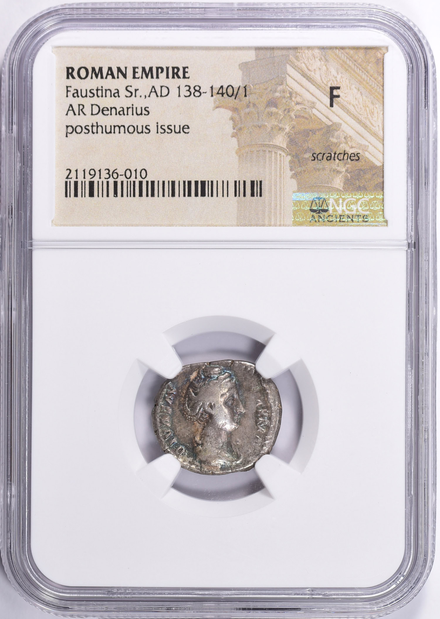 Ancient Roman Empire, Diva Faustina Senior (Died A.D. 141) c.A.D. 146 ...