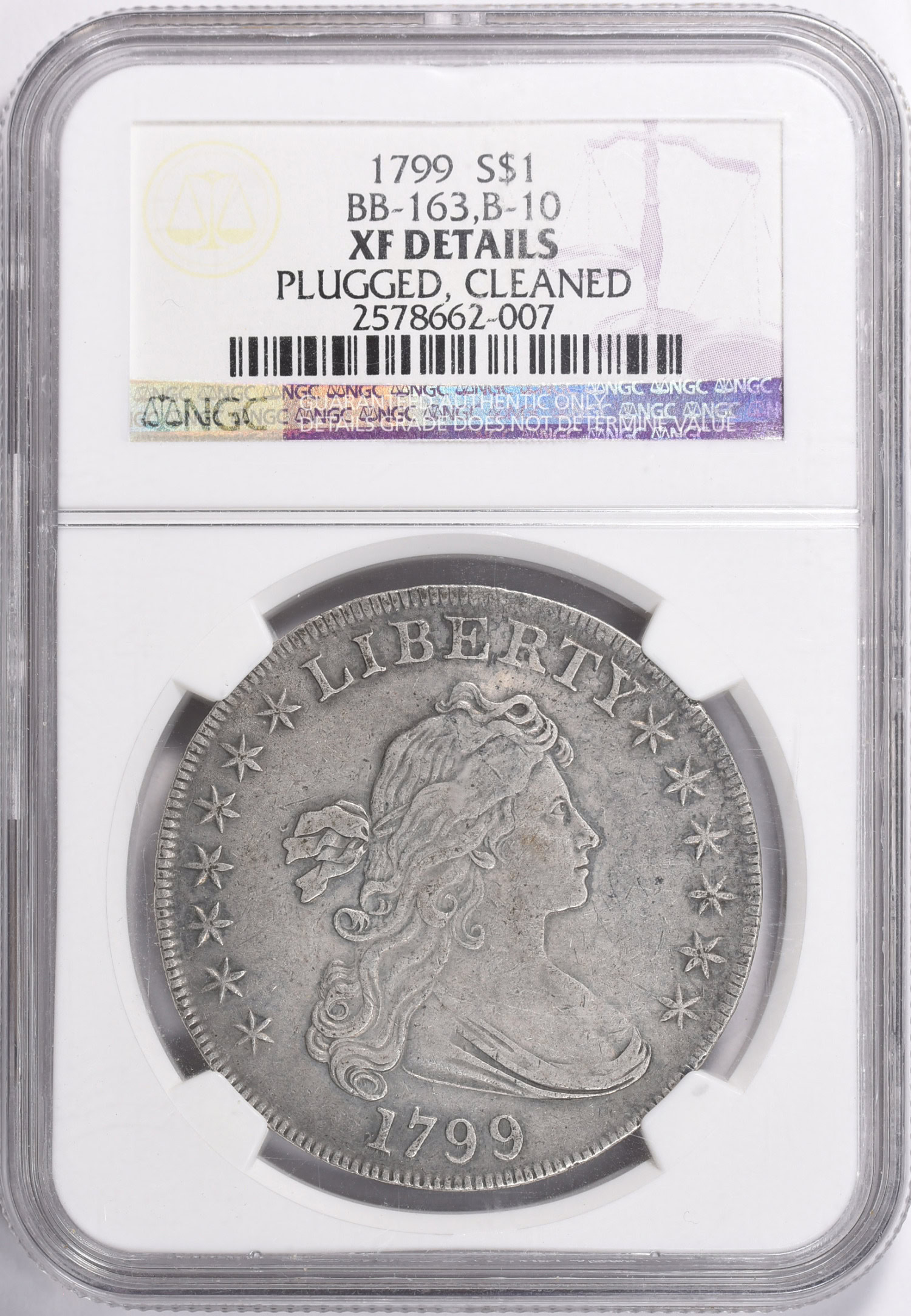1799 Draped Bust Silver Dollar BB-163,B-10 NGC Details (Item 1348789 ...