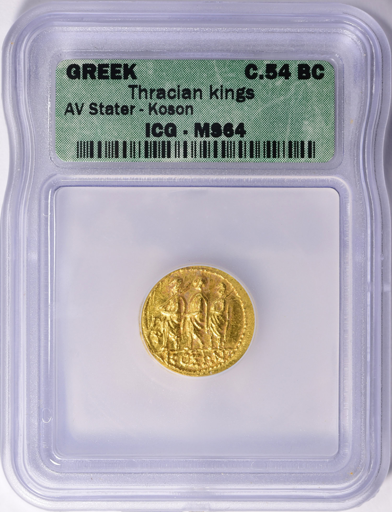 Ancient Thrace, Koson After 54 B.C. AV Stater ICG MS-64 | ICG Cert ...
