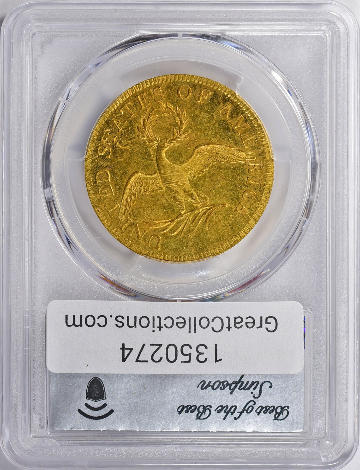 1795 Capped Bust Gold Eagle 9 Leaves PCGS MS-63+ (CAC Green) (Ex. Pogue ...